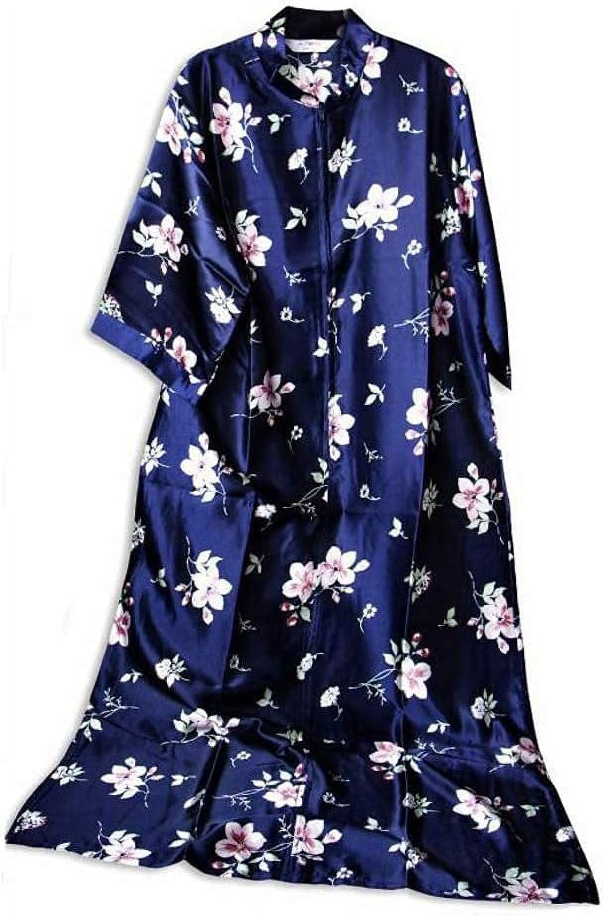 JH Smith Women's Kaftan Satin Gown, Casual Evening Wear, Half-Sleeve ...