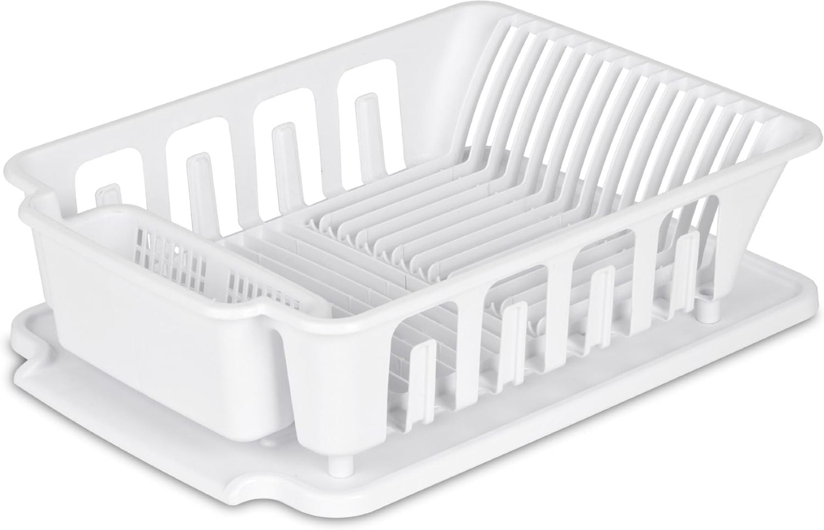 JHBP 2-Piece Large Sink Set Dish Rack Drainer, White (18 L x 13 3/4" W ...