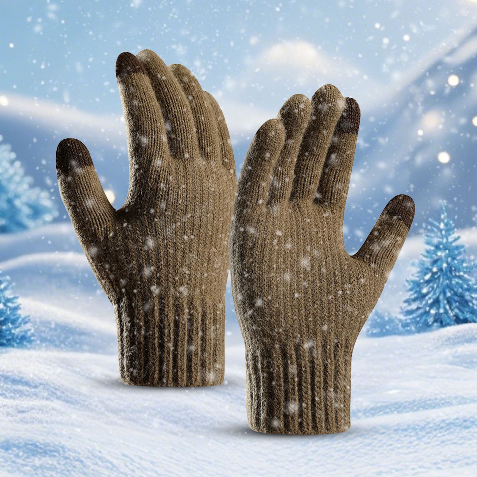 JHEHF 1 Pair Knit Stretchy Warm Gloves for Women and Men Winter Warm ...