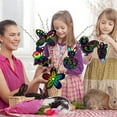JHEHF 12Pack Easter Egg & Rabbit Scratch DIY Easter Craft Kit Rainbow ...