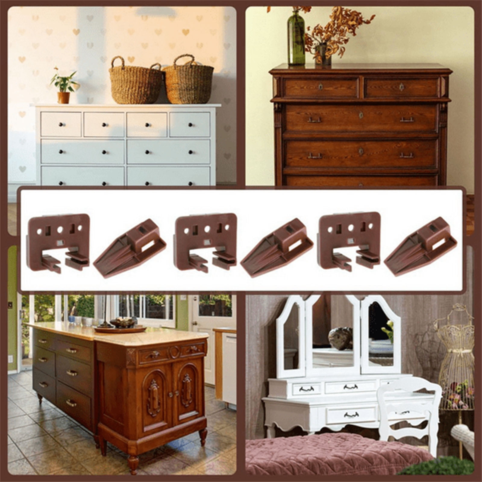 JHEHF 5 Sets for Drawer Slide Track Glide for Nightstand Drawer ...