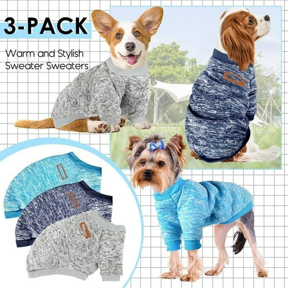 JHEHF Dog Sweaters for Small Dogs Soft Winter Warm Thick Dog Sweatshirt ...