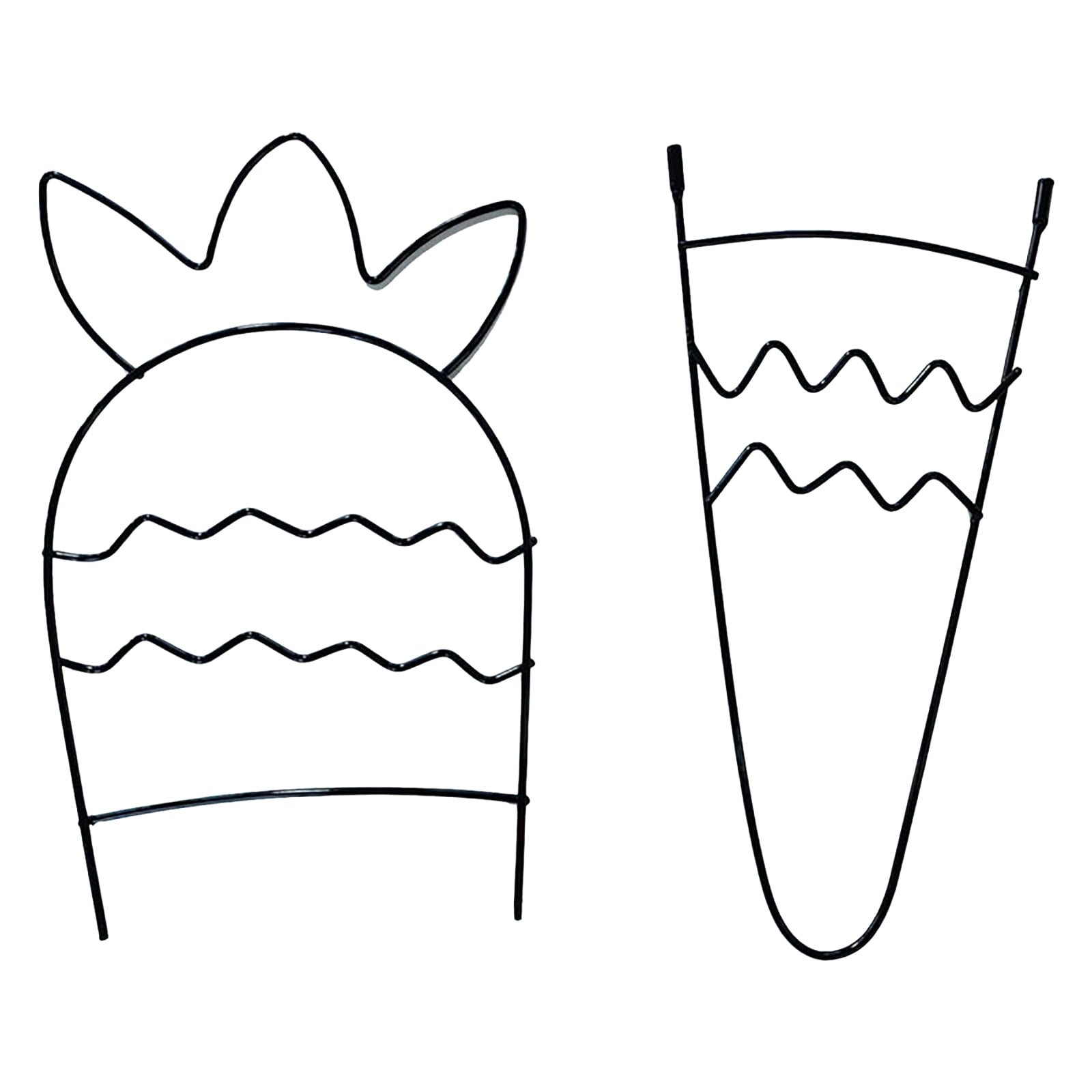 JHEHF Easter Wire Wreath Frame Easter Egg Carrots Rabbit Shaped DIY ...