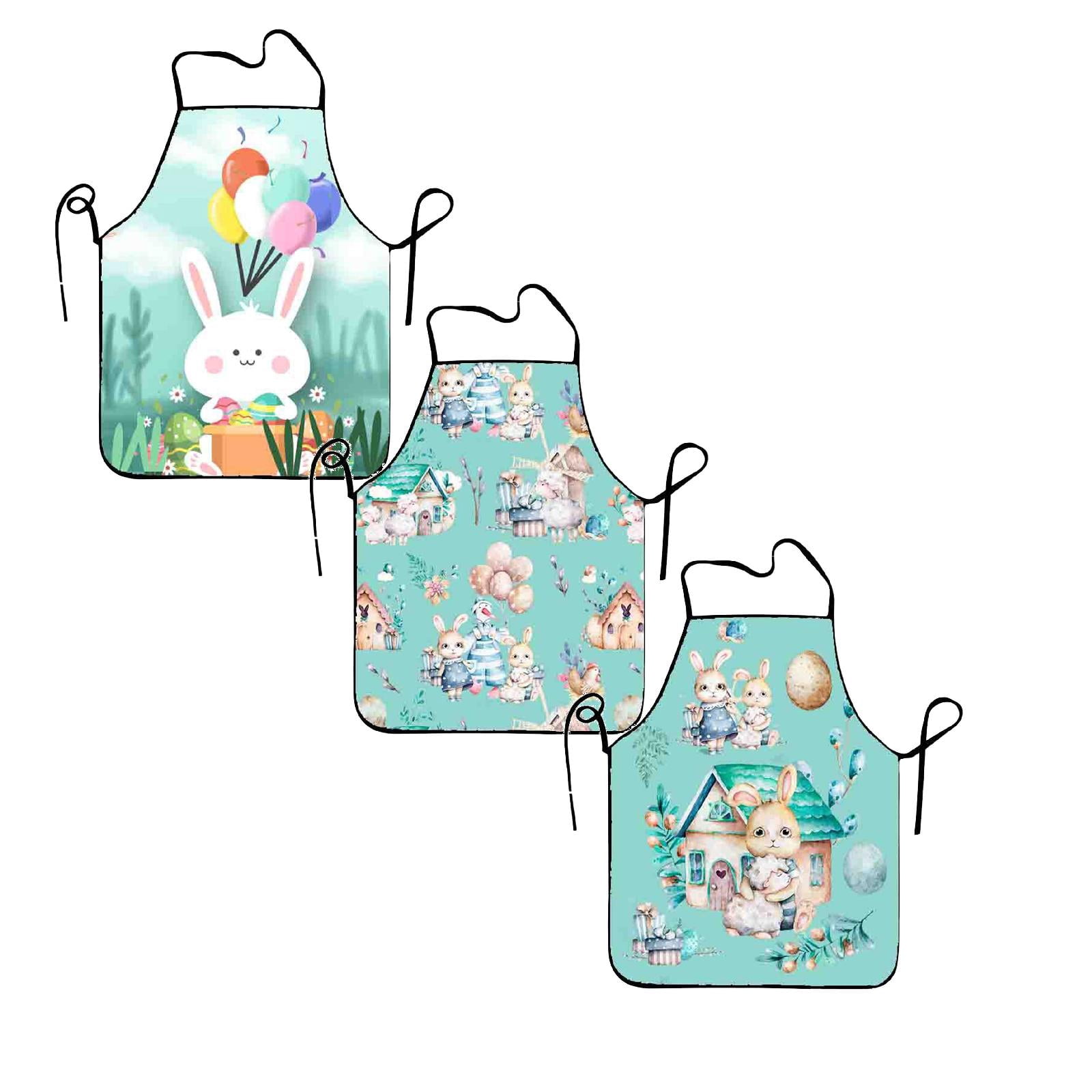 JHEHF Happy Easter Apron for Men Women Cute Spring Rabbit Eggs Water ...