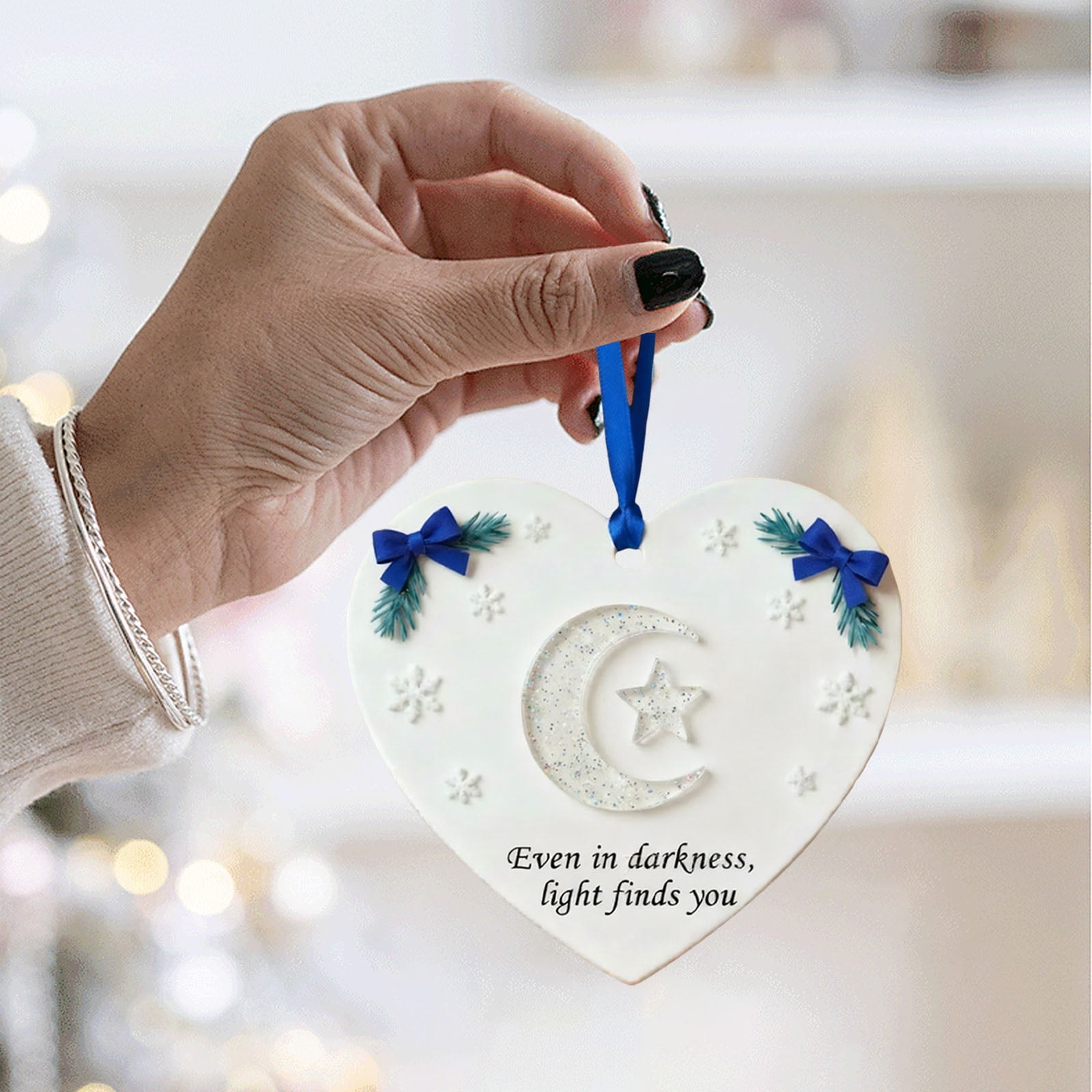 JHEHF Heart-Shaped Friendship Decor Tree Hanging Ornaments Sea Glass ...