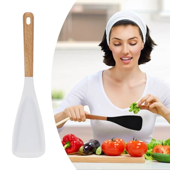 JHEHF Multifunction Spatula Spoon with Wooden Handles Nonstick Silicone ...