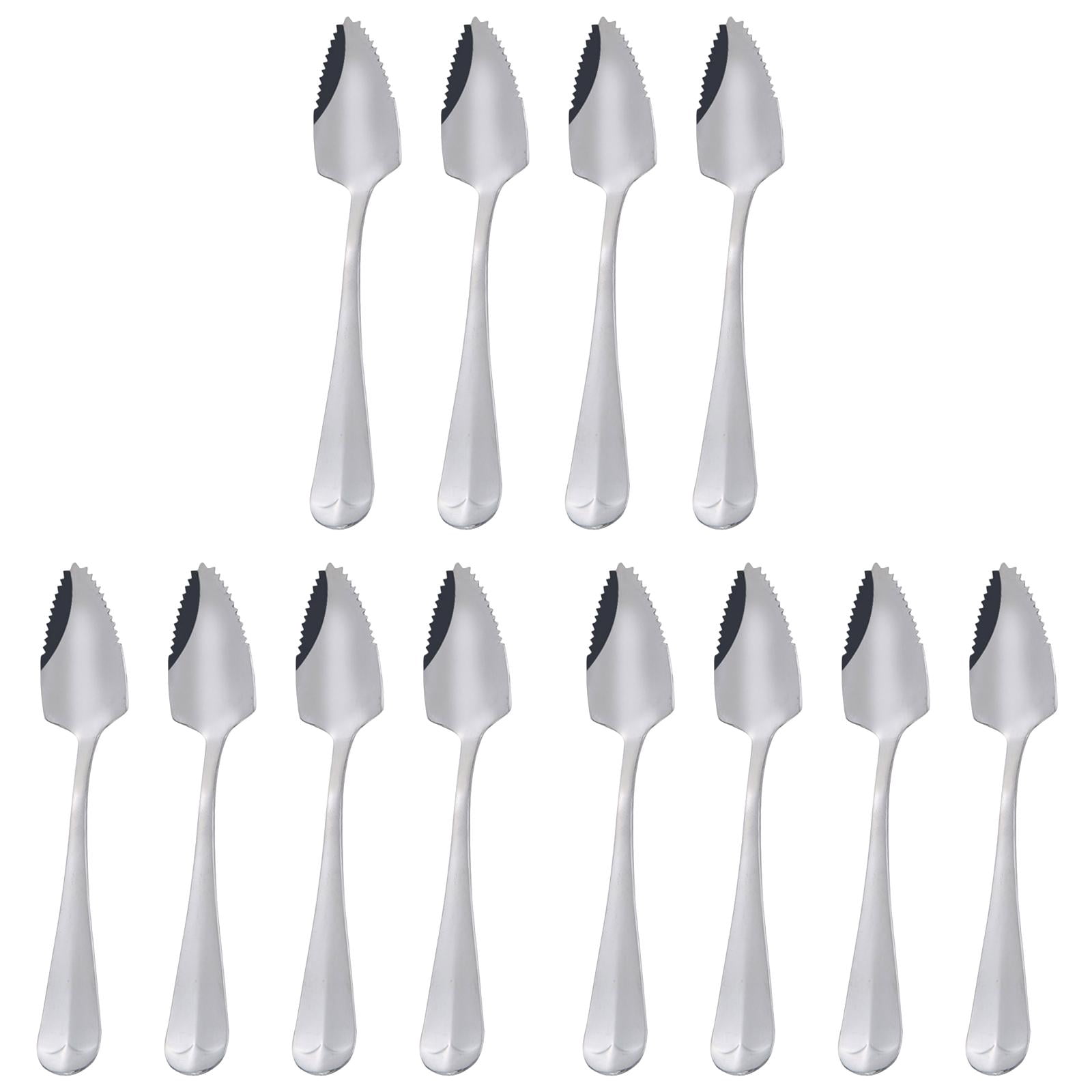 JHEHF Stainless Steel Spoon Handle FruitSpoon with Tooth Edge Dessert ...