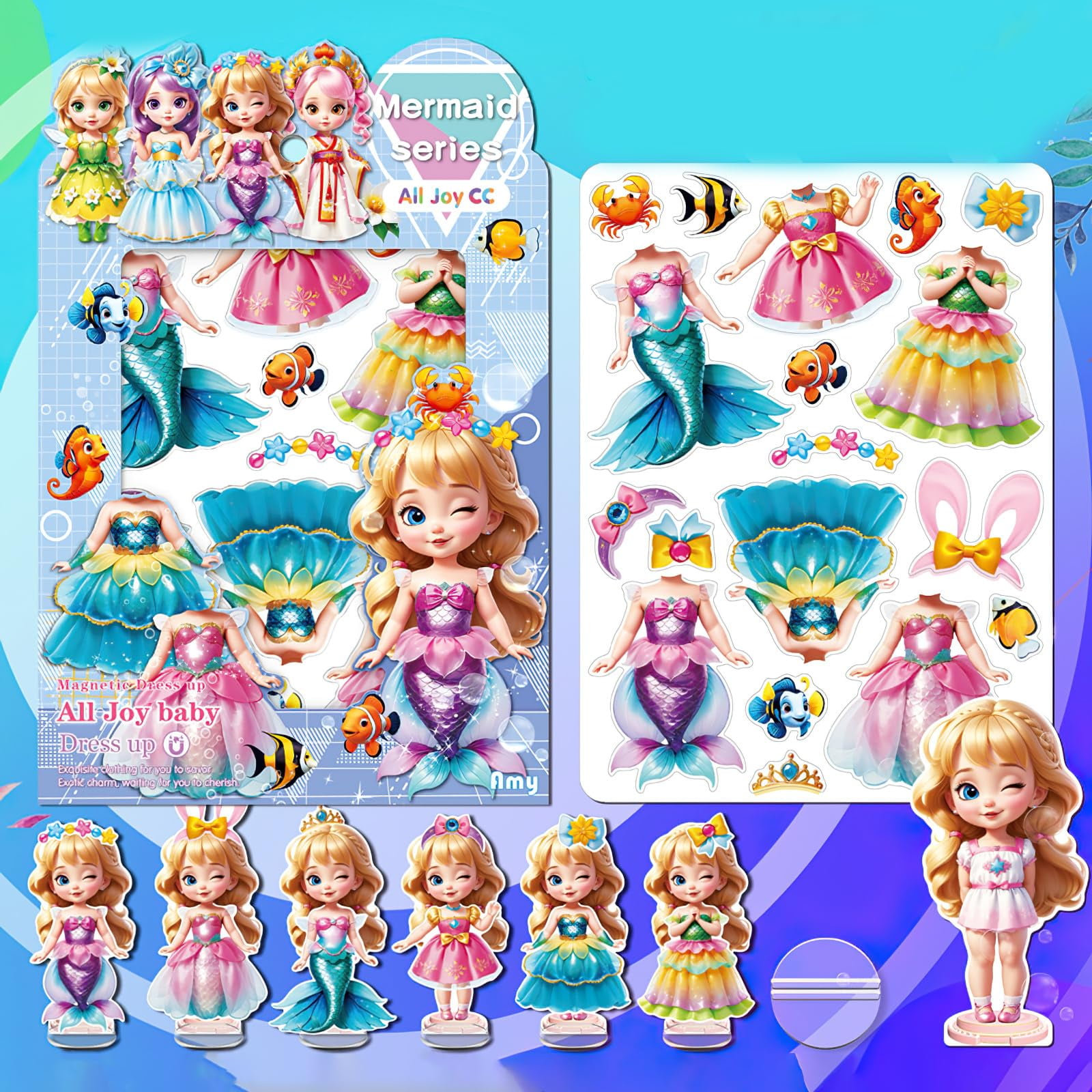 JHGCVX Magnetic Princess Dress YPF5 Up Paper Doll for Girls Ages 3-7 ...
