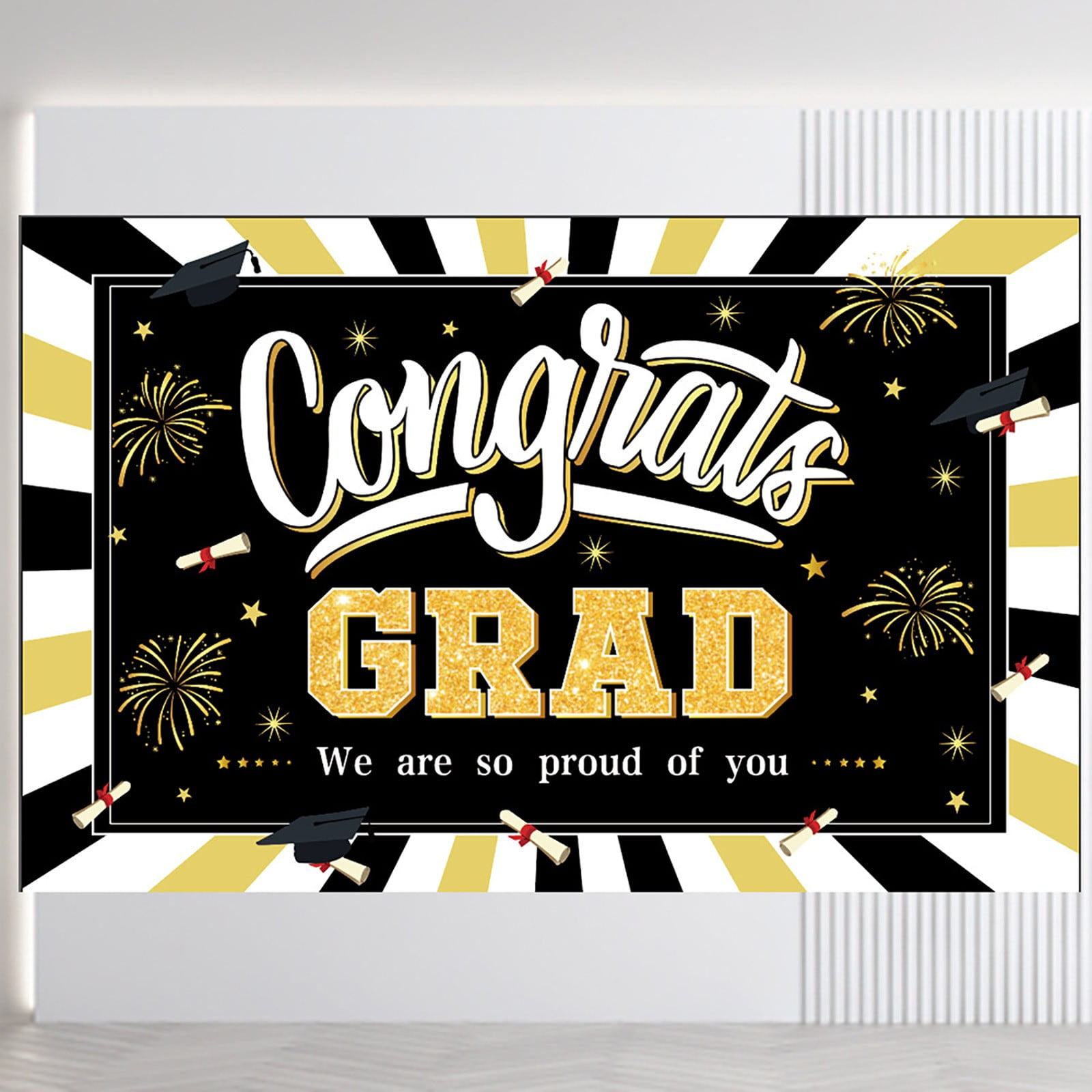 JHGoosa EXtraLarge Congrats Grad Banner 180x110 Cm | Graduation Party ...