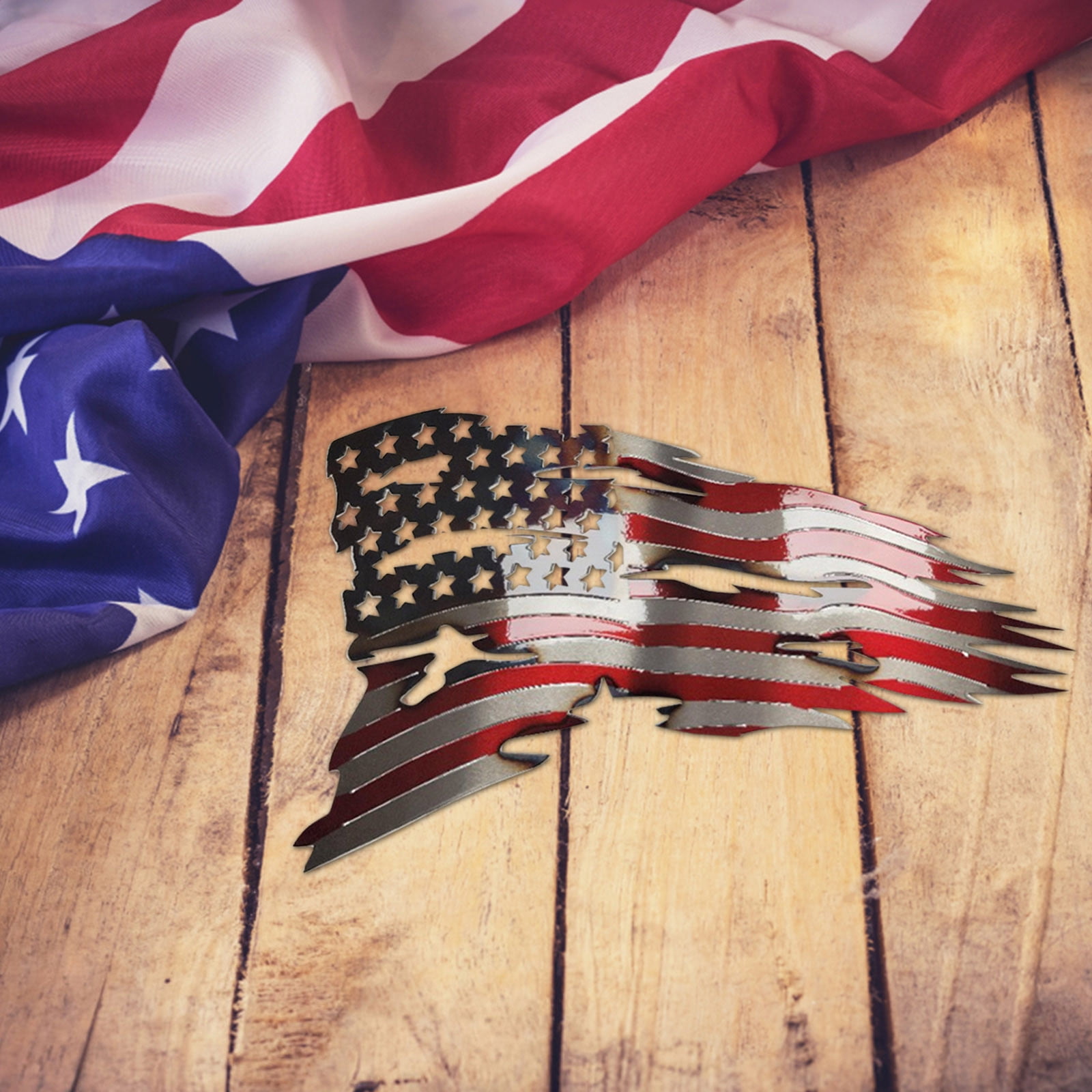 JHGoosa Independence Day Soldier USA Flag Metal Wrought Iron Cutout ...