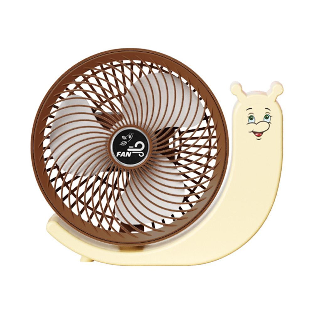 JHIALG USB Desk Fan, 3 Speed 360° Rotation Mini Table Fan, Cute Snails ...