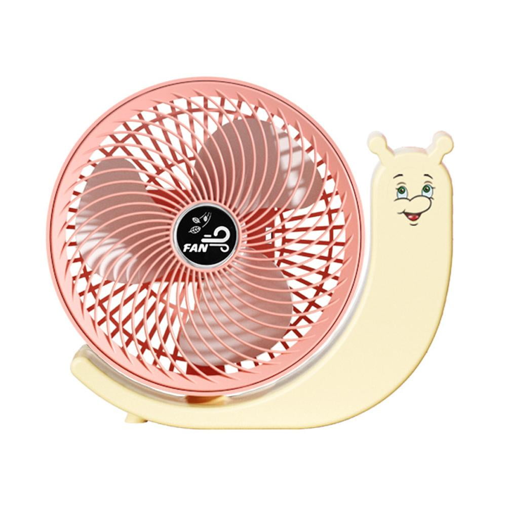 JHIALG USB Desk Fan, 3 Speed 360° Rotation Mini Table Fan, Cute Snails ...