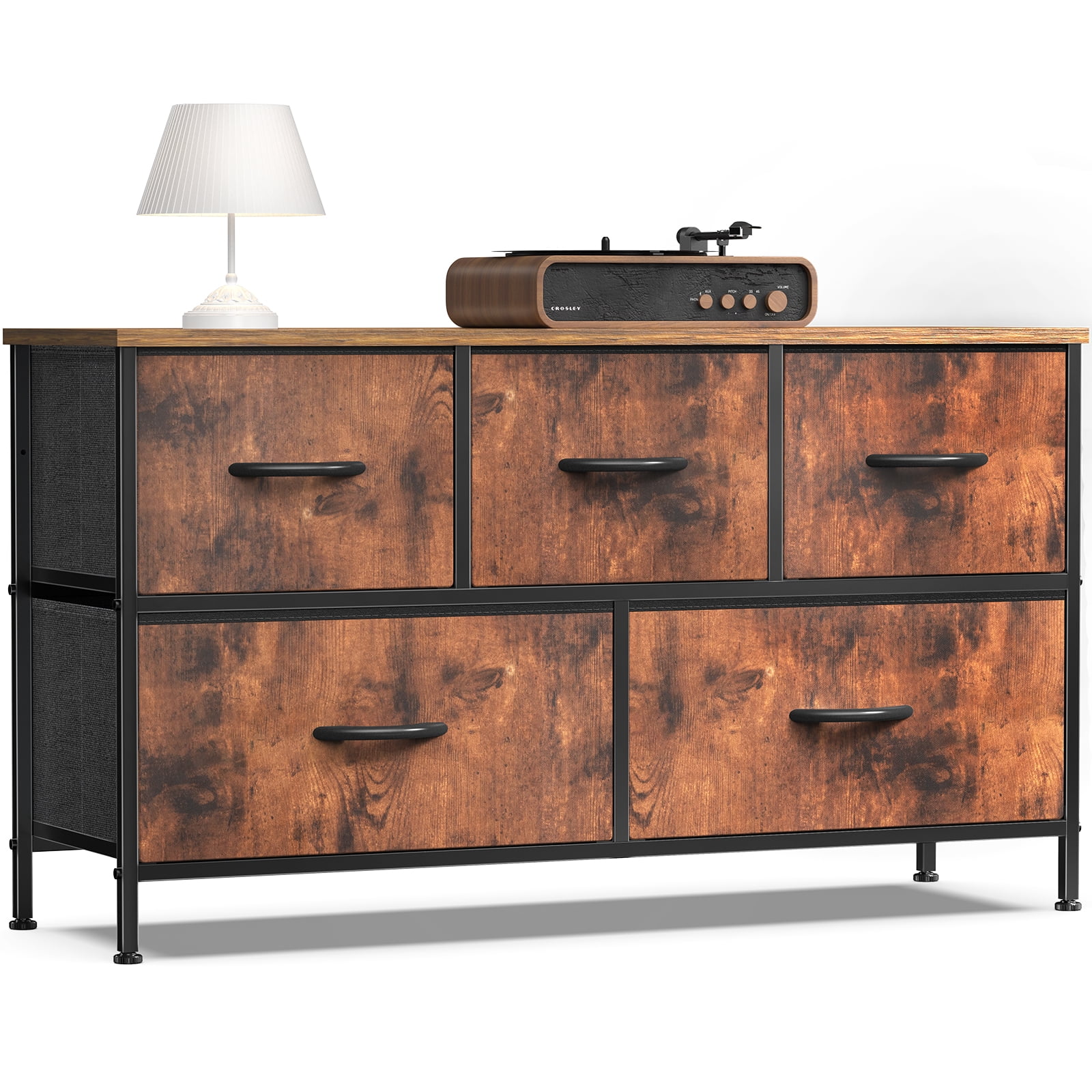 JHK Living Room Display Cabinet Layers With 5 Fabric Drawers Wardrobe ...