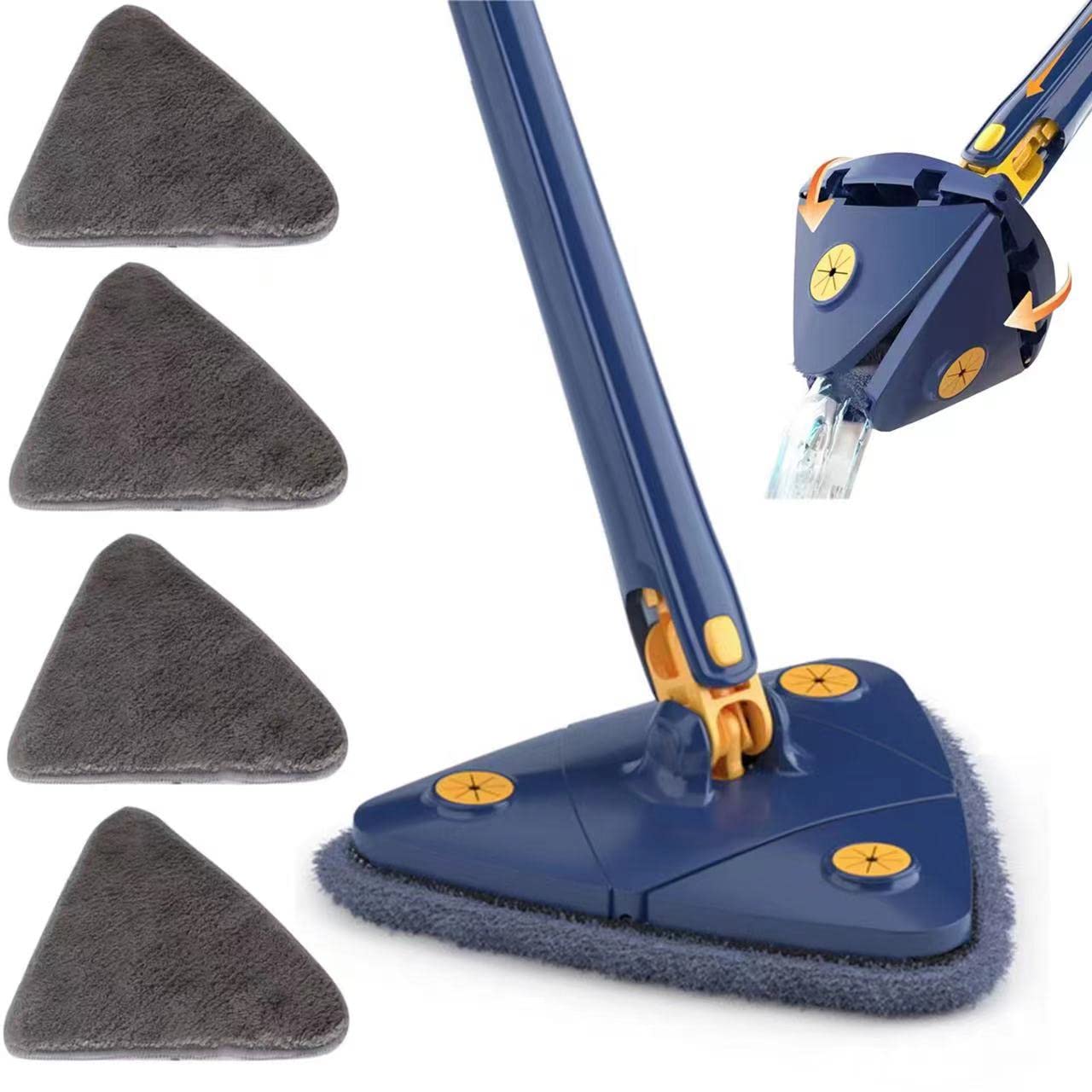 JHLAYKG 360 Degree Rotatable Adjustable Cleaning Mop,52.1'' Telescopic ...