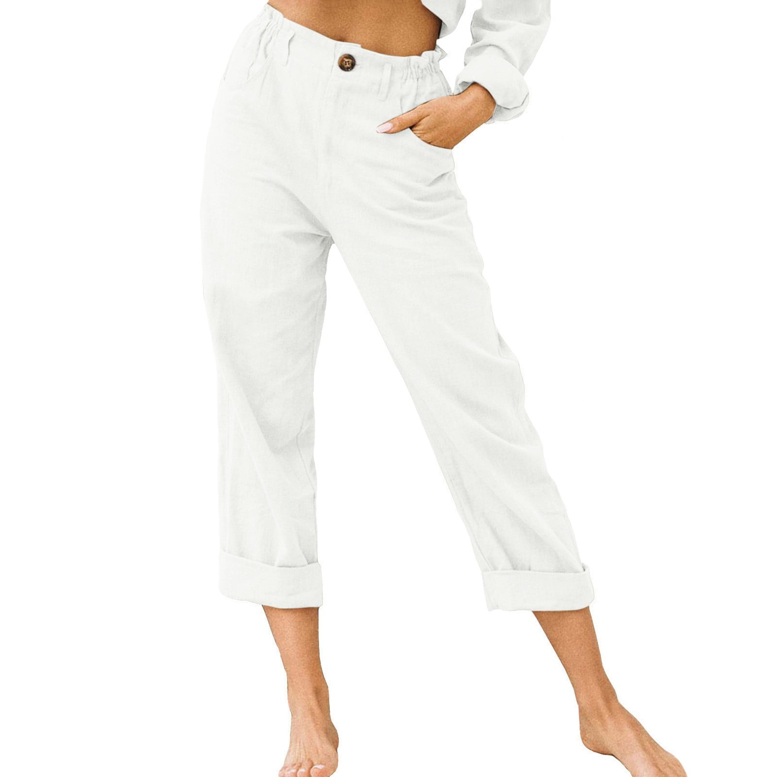 JHLZHS Capri Pants for Women with Pockets Trousers Back Pants Elastic ... JHLZHS Capri Pants for Women with Pockets Trousers Back Pants Elastic ...