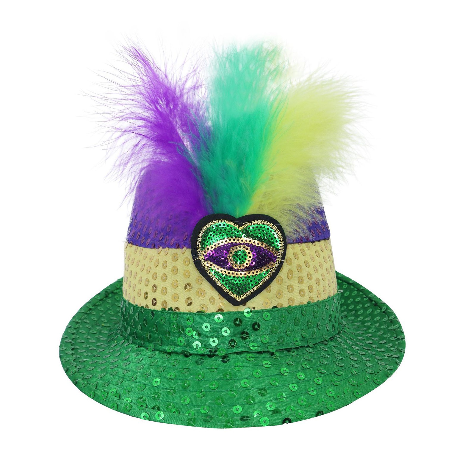 JHLZHS Visors for Women Carnival Gold Purple Green Sequin Hat Carnival ...