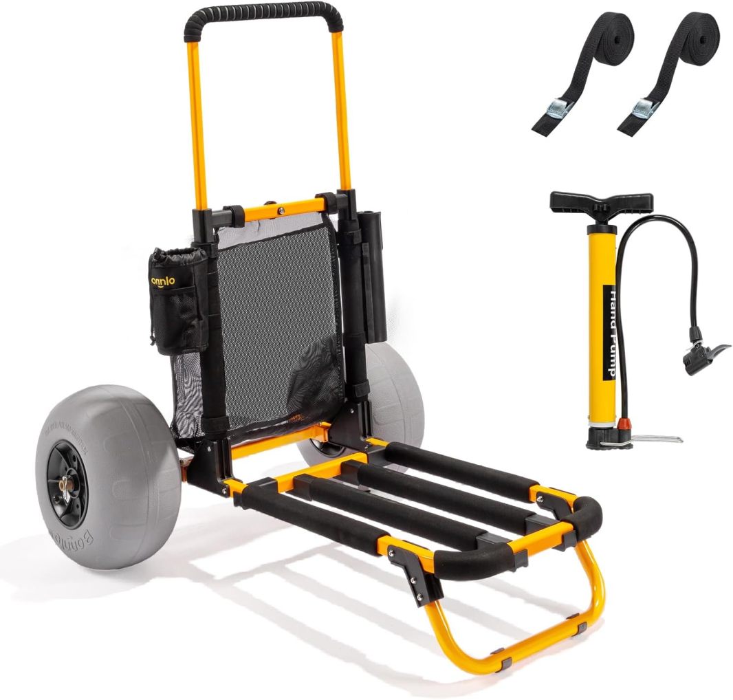 JHMP Beach Fishing Cart, Beach Wagon Trolley with 12" Big Balloon ...