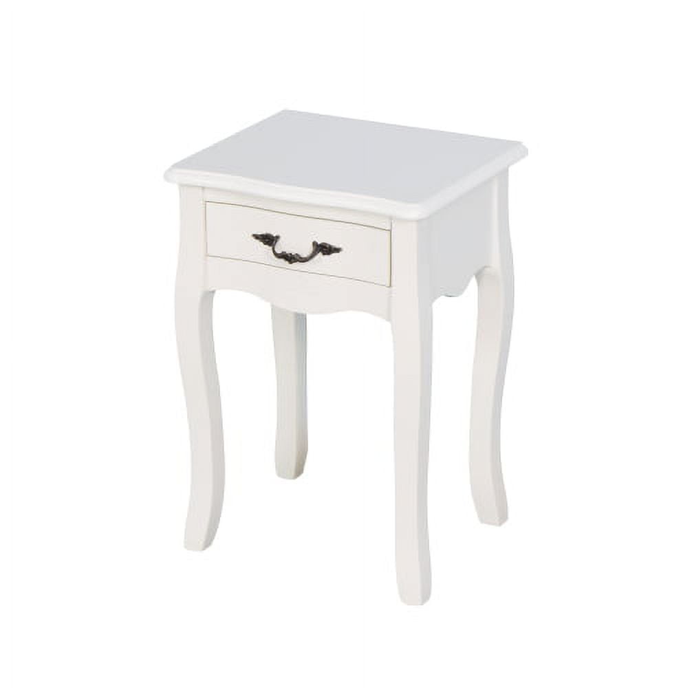 JHOOTUUO White Living Room Floor-standing Table with Drawer 4 Curved ...