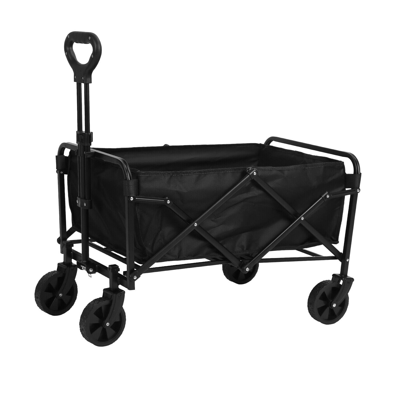 JHOUTR 100L Heavy-Duty Collapsible Wagon Cart with Adjustable Handle ...