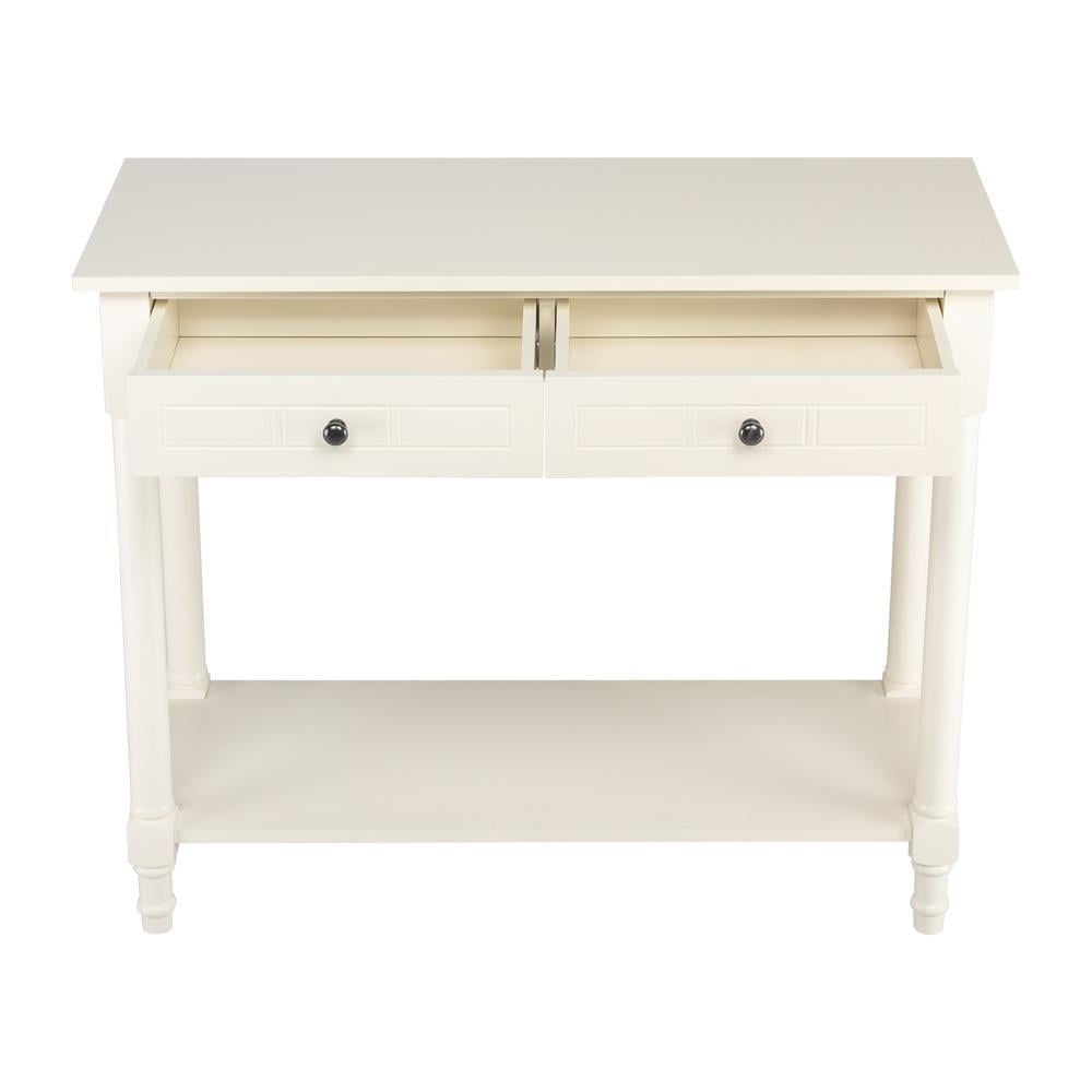 JHOUTR 2 Tier Entryway Table with 2 Drawers, Narrow Sofa Table with ...