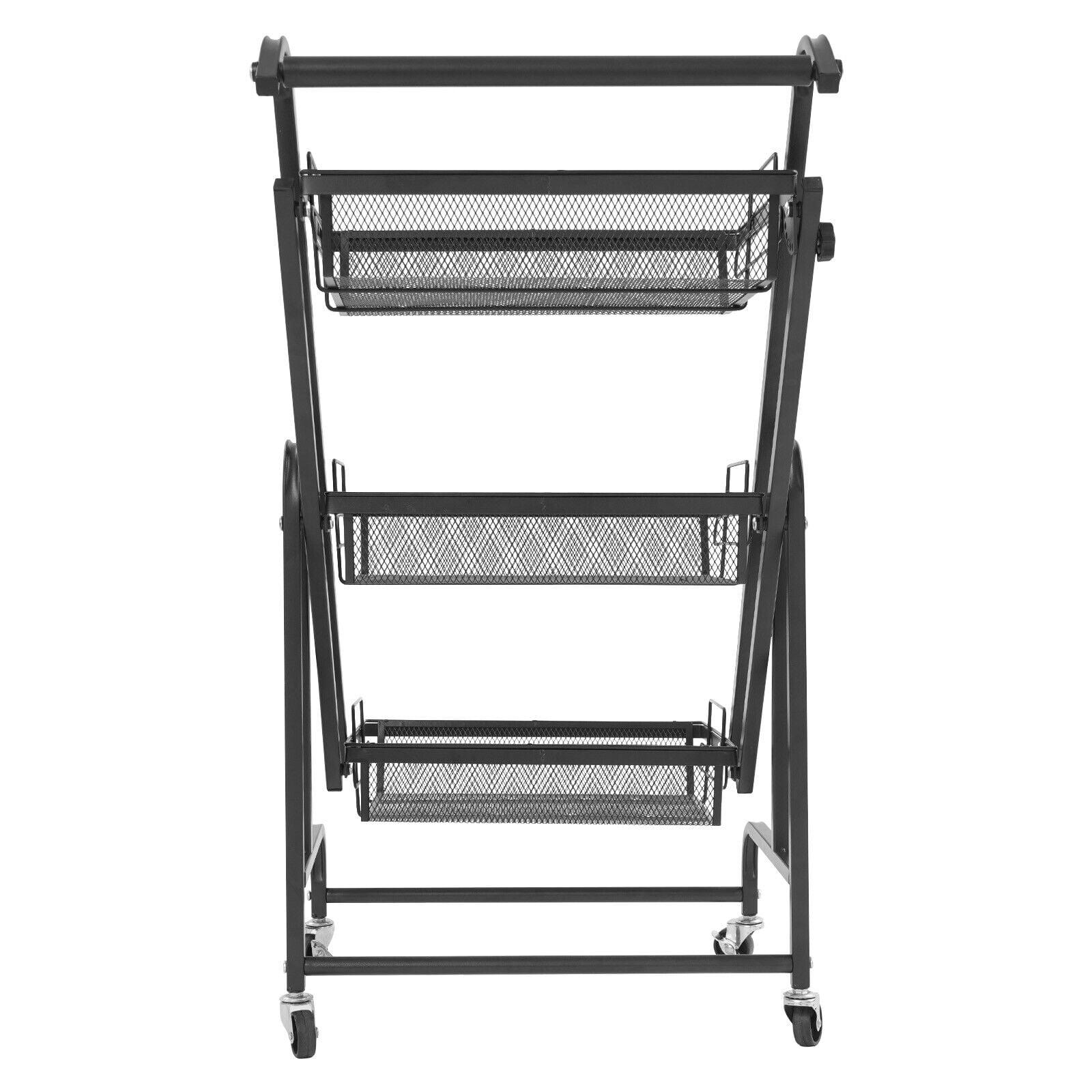 JHOUTR 3 Tier Rolling Cart - Metal Utility Cart with Wheels, Heavy Duty ...