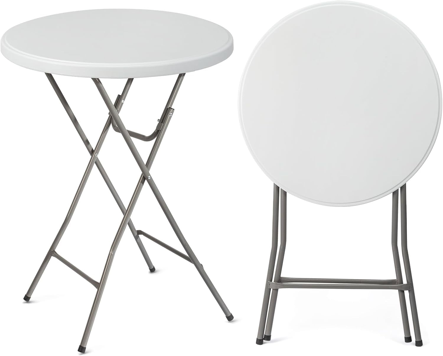 JHOUTR 32" Plastic Folding Round Table Bar Height, HDPE Matrial with ...