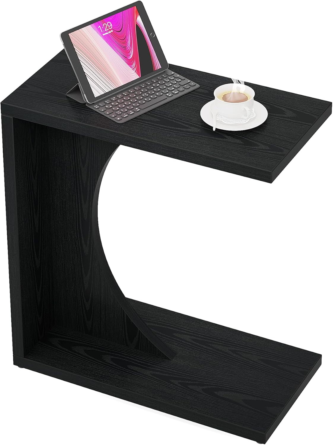 JHOUTR C-Shaped End Table, C Table for Sofa, Small Over Couch Tray ...