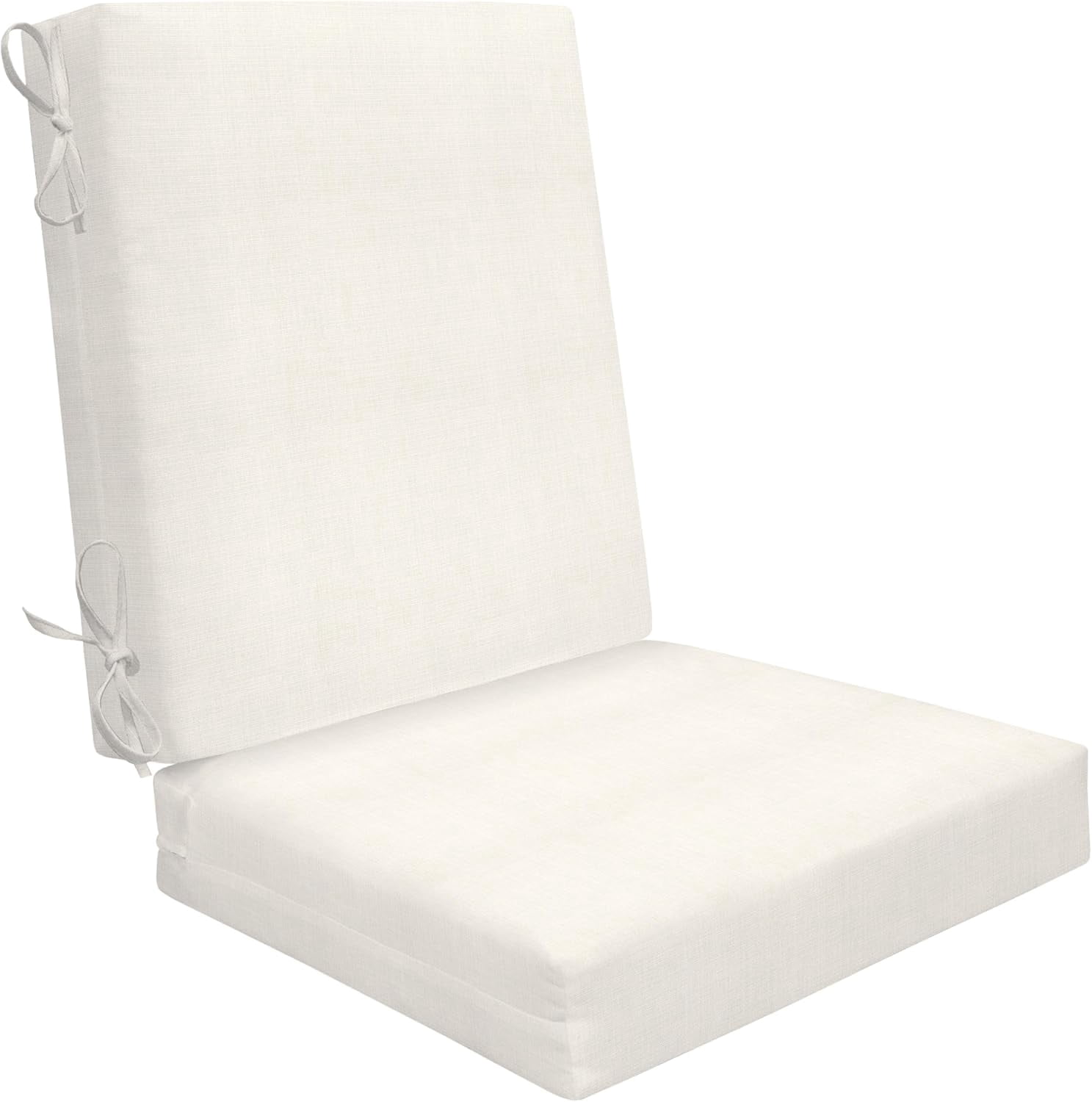JHOUTR Indoor/Outdoor Textured Solid Teal Highback Dining Chair Cushion ...