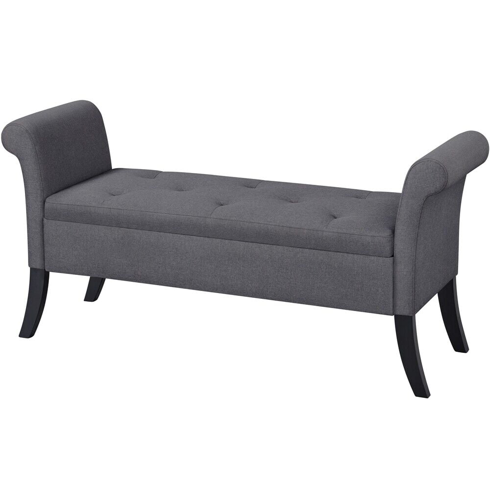 JHOUTR Modern Storage Bench Entryway Storage Ottoman with Rolled Arms ...