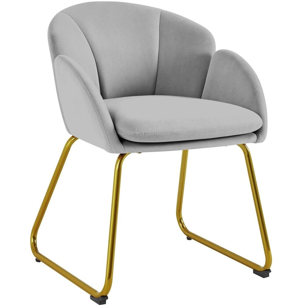 JHOUTR Modern Velvet Vanity Chair Armchair, Flower Shaped Makeup Chair ...