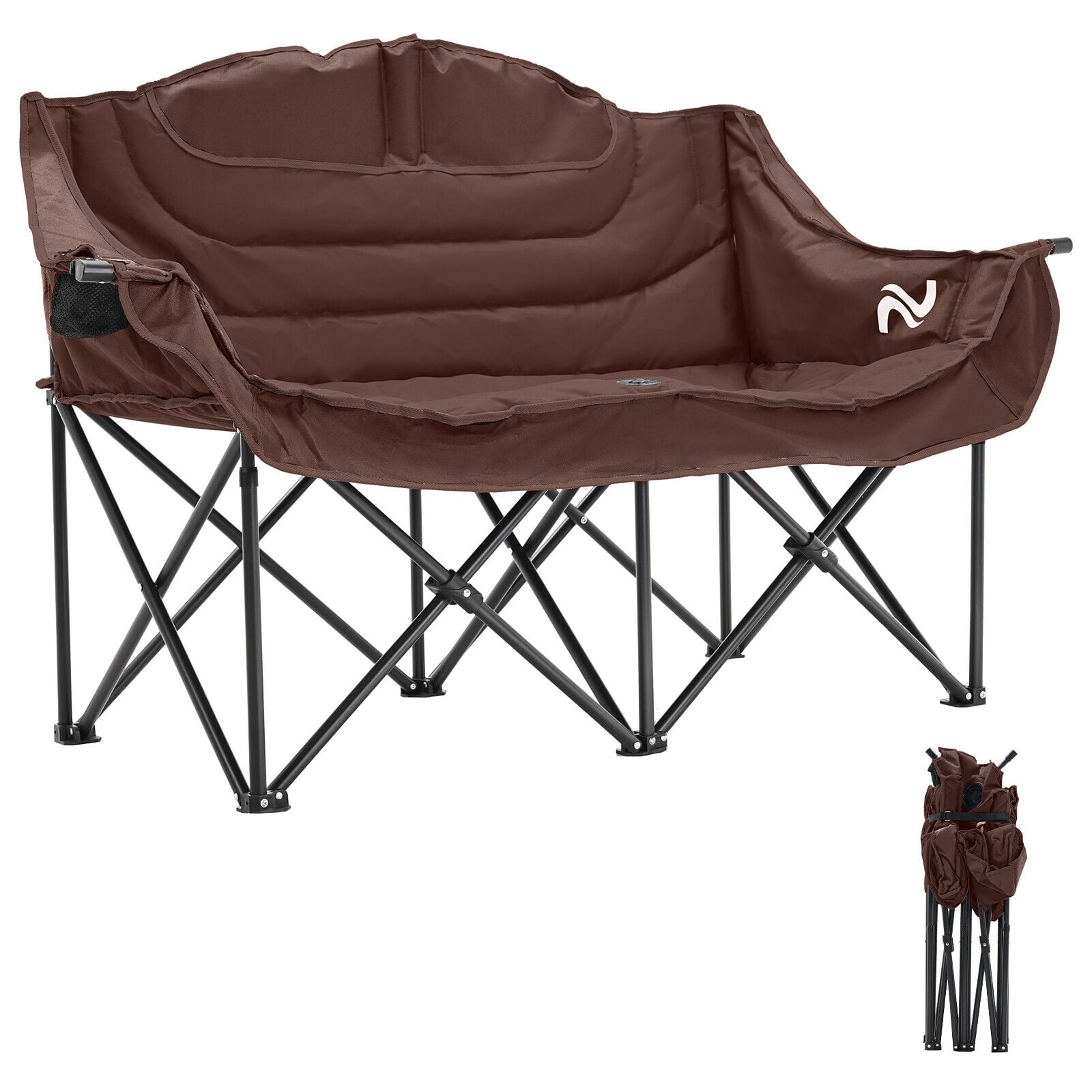 JHOUTR Oversized Double Camping Chair, Folding 2 Person Camping Chair ...