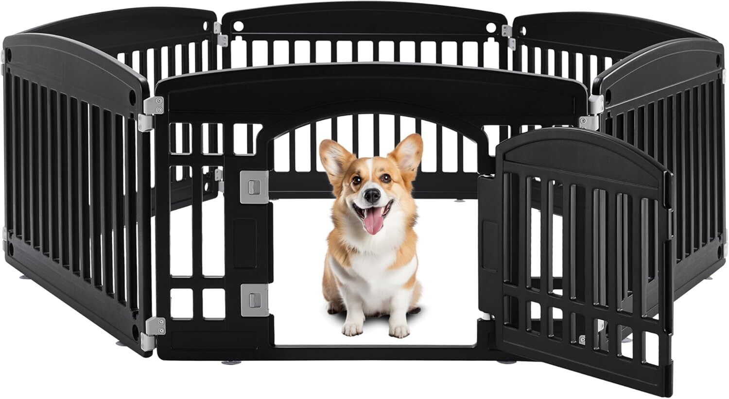 JHOUTR Plastic Dog Playpen Expandable Durable Pet Fence for Small to ...
