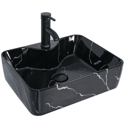 JHOUTR Vessel Sink,Rectangle 19"x15" Bathroom Sink Above Counter ...