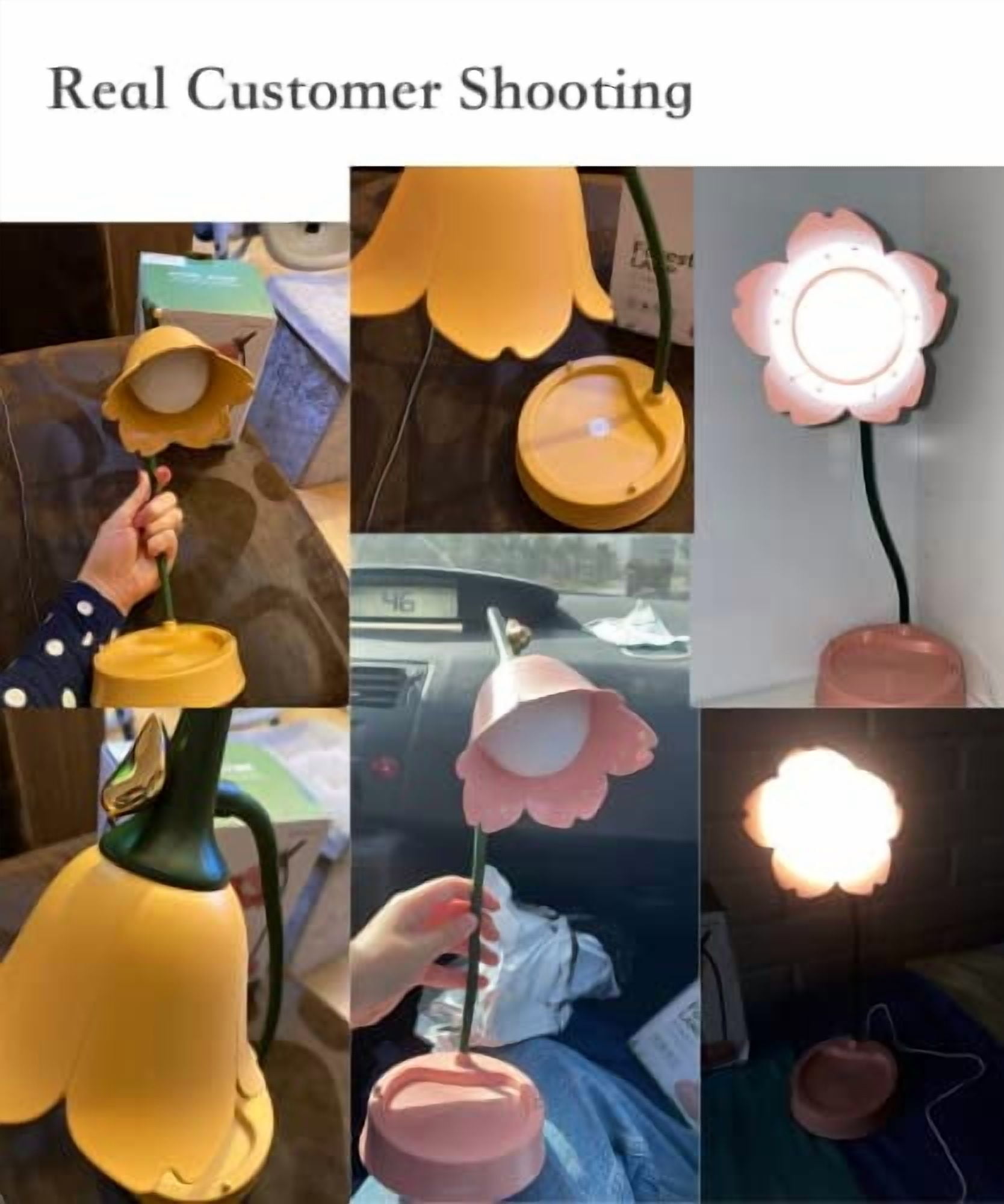 JHTPSLR Metal Sunflower LED Lamp USB Power Port Elegant Forest Flower ...