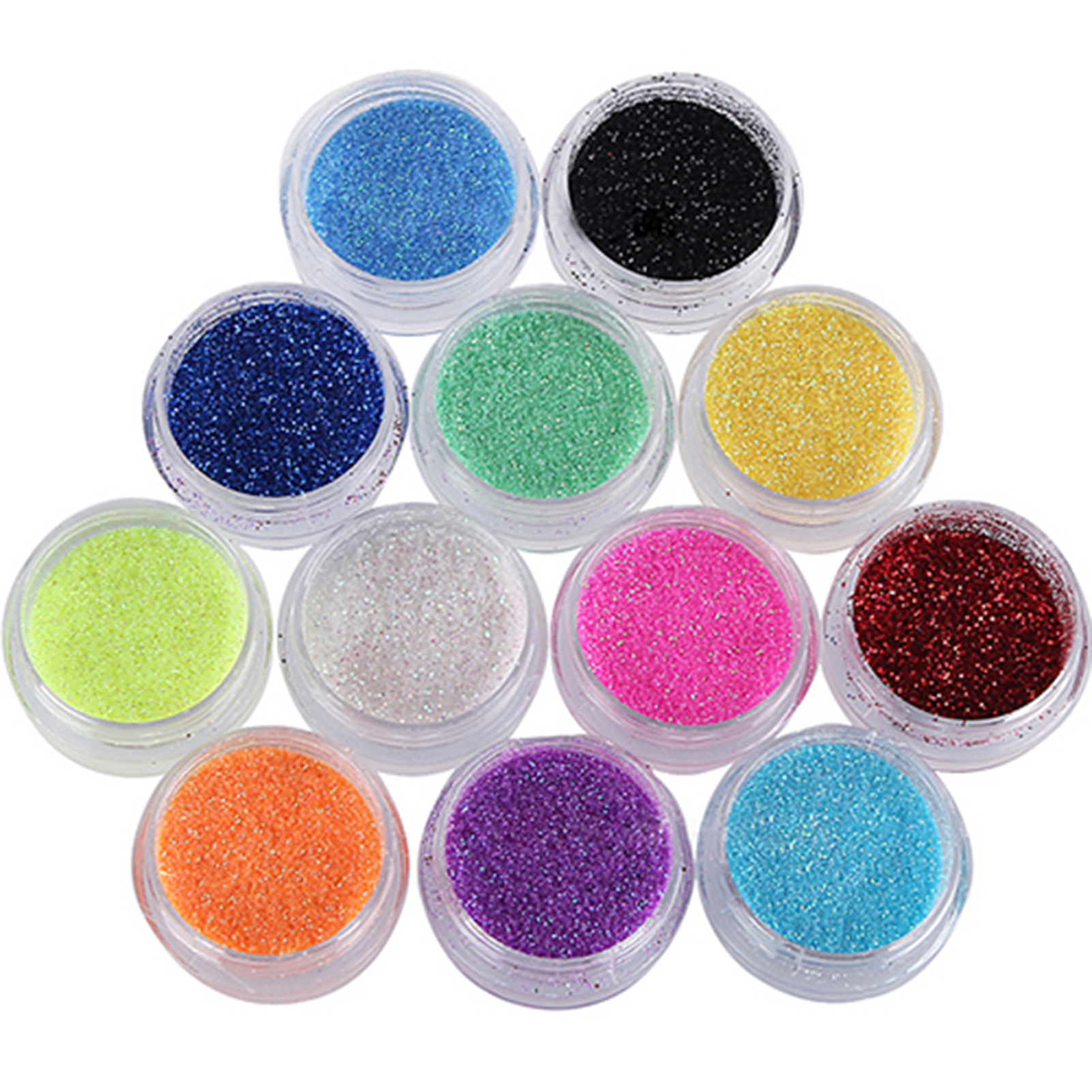 JHTongC 12 Mixed Colors Nail Art Decoration Powder Glitter Set for UV ...