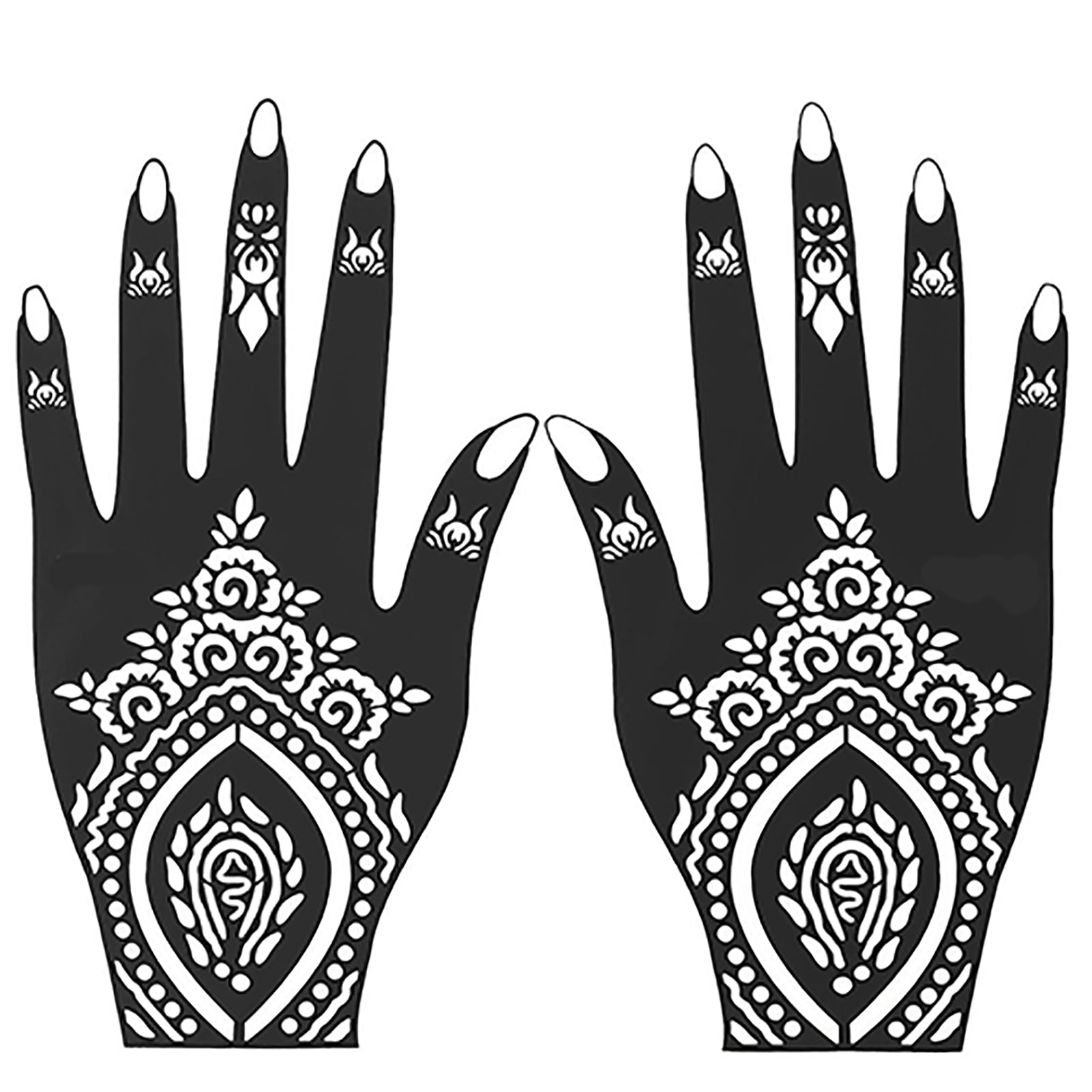 JHTongC 2Pcs Cool Temporary Flower Pattern Hand Art Decal Tattoo ...