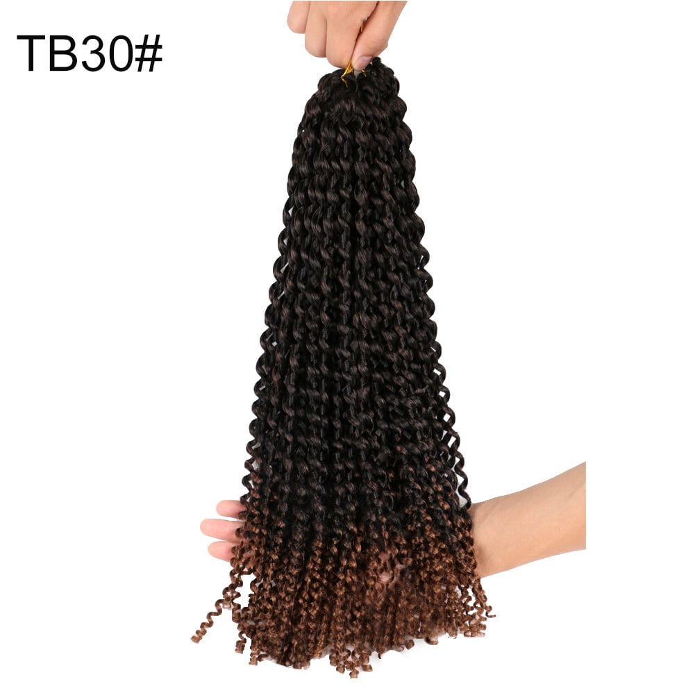 JHTongC 45cm Twist Crochet Braids Water Wave Curly Wavy Wig Synthetic ...