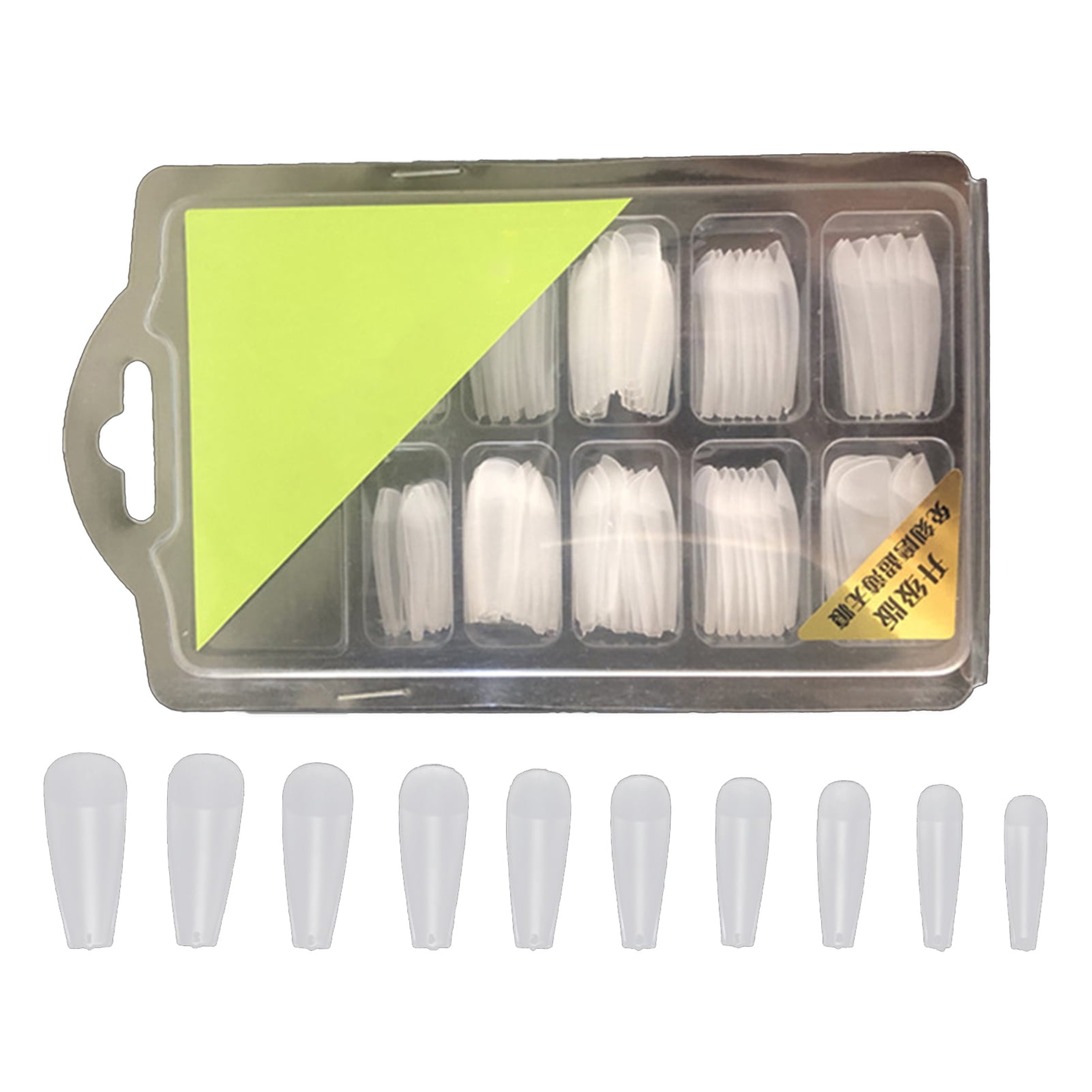 JHTongC 96Pcs/Box Seamless Nail Tips Ladder Shape Ultra Thin Water Drop ...