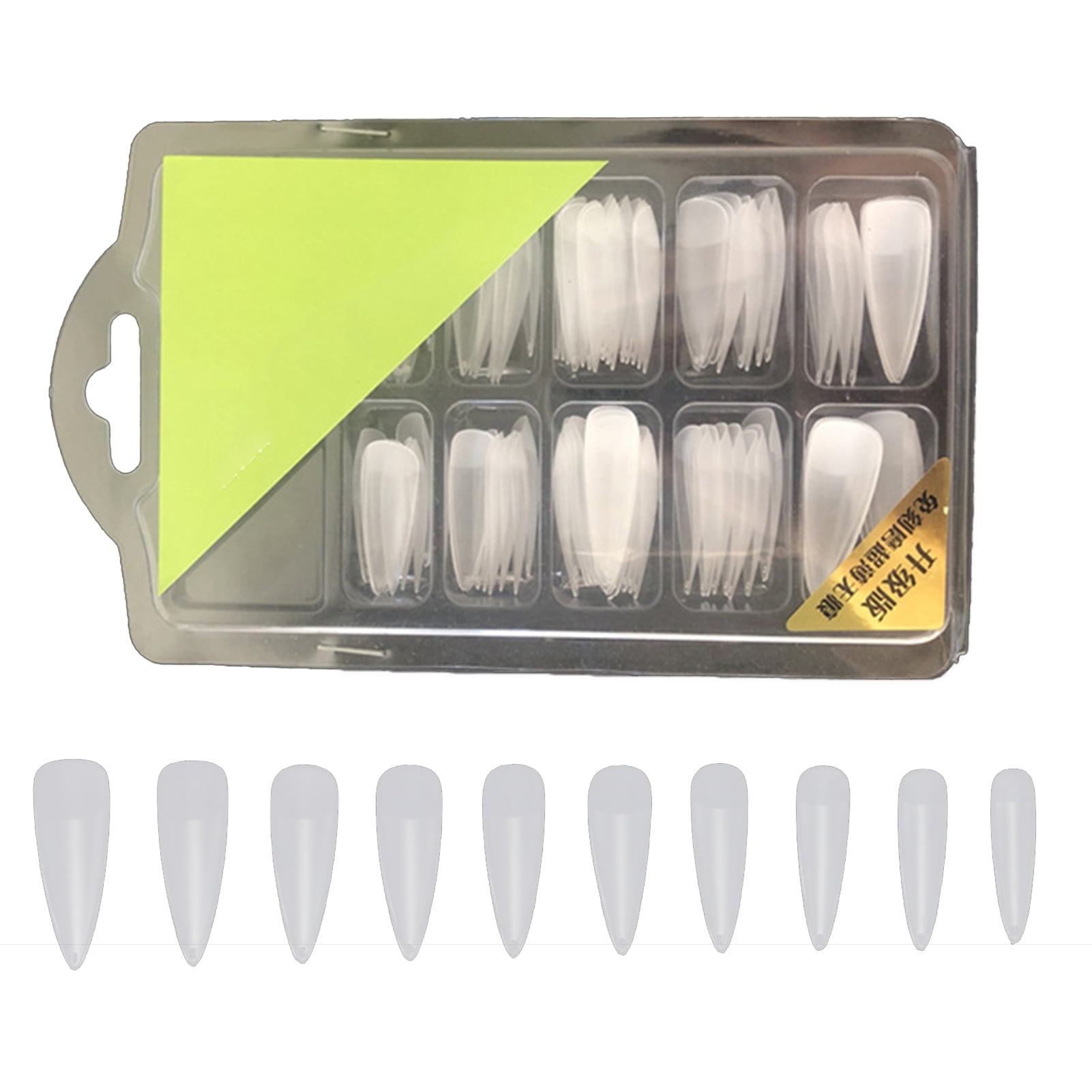 JHTongC 96Pcs/Box Seamless Nail Tips Ladder Shape Ultra Thin Water Drop ...