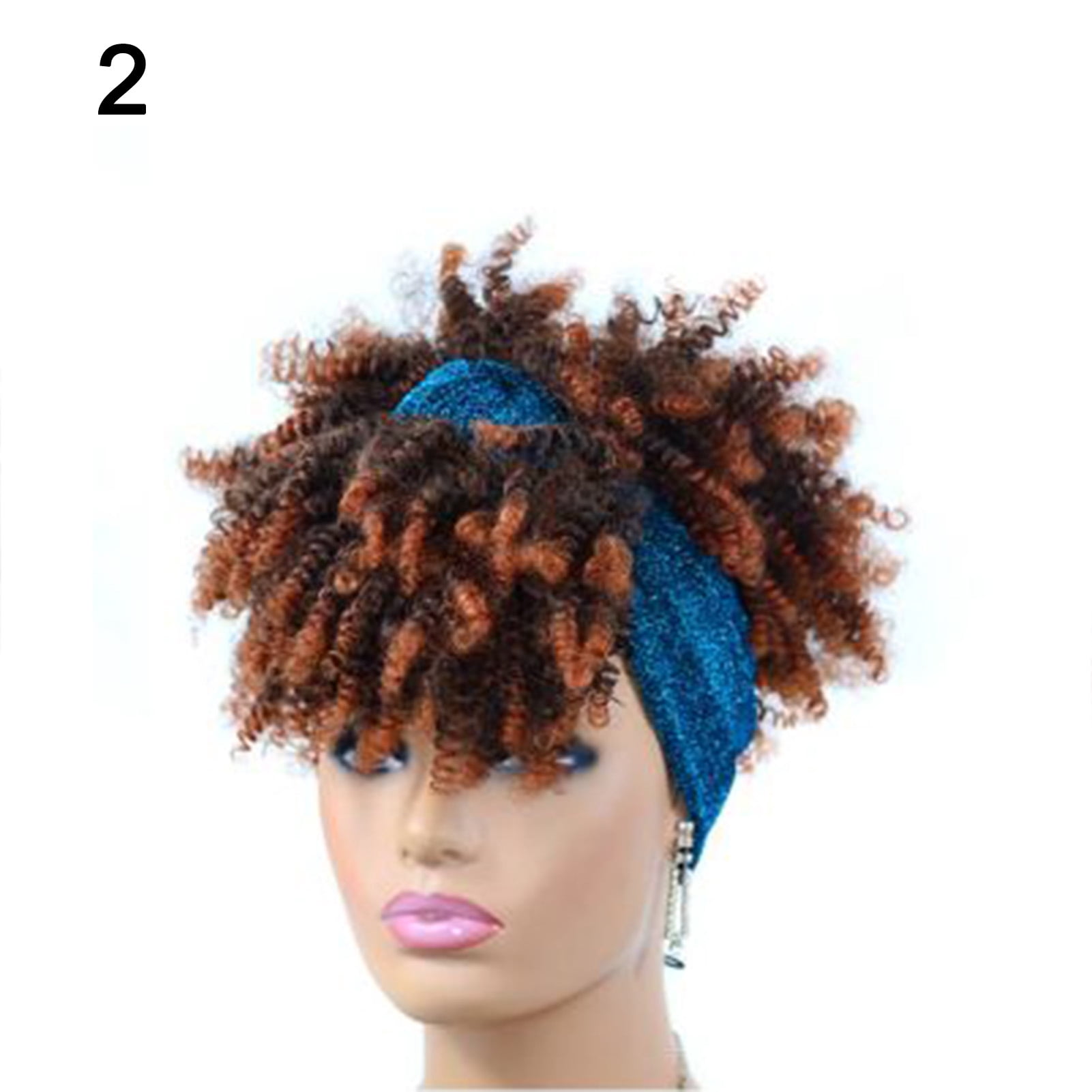 JHTongC Fluffy Wig Explosion Style Headband Portable Hair Curly ...