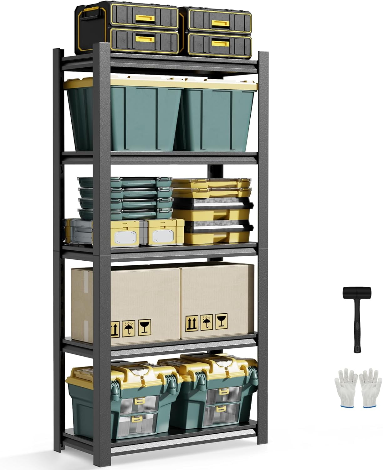 JHYKHG 72" H Storage Shelves,5-Tier Heavy Duty Garage Shelving ...