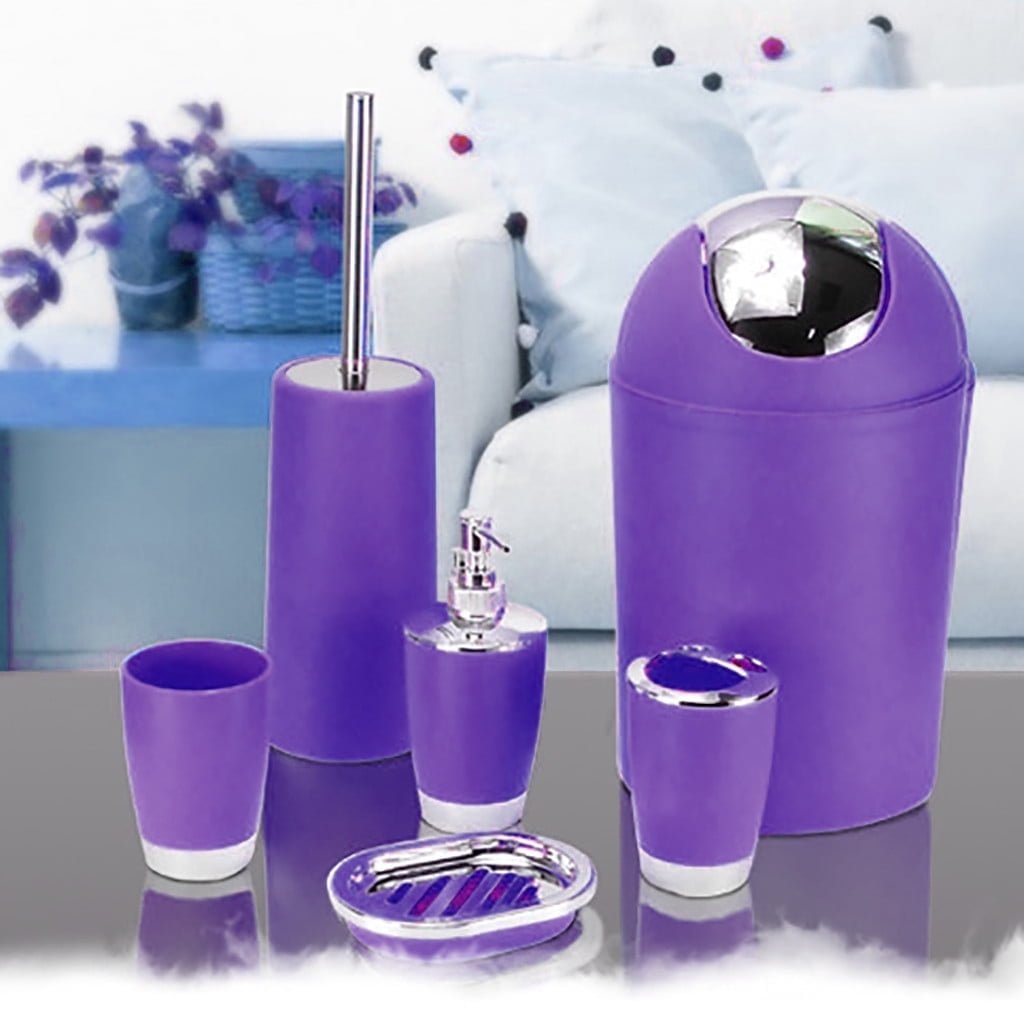 JHdrYfe Trash Can Waste Bins 6 Pcs Plastic Bathroom Accessory Set ...