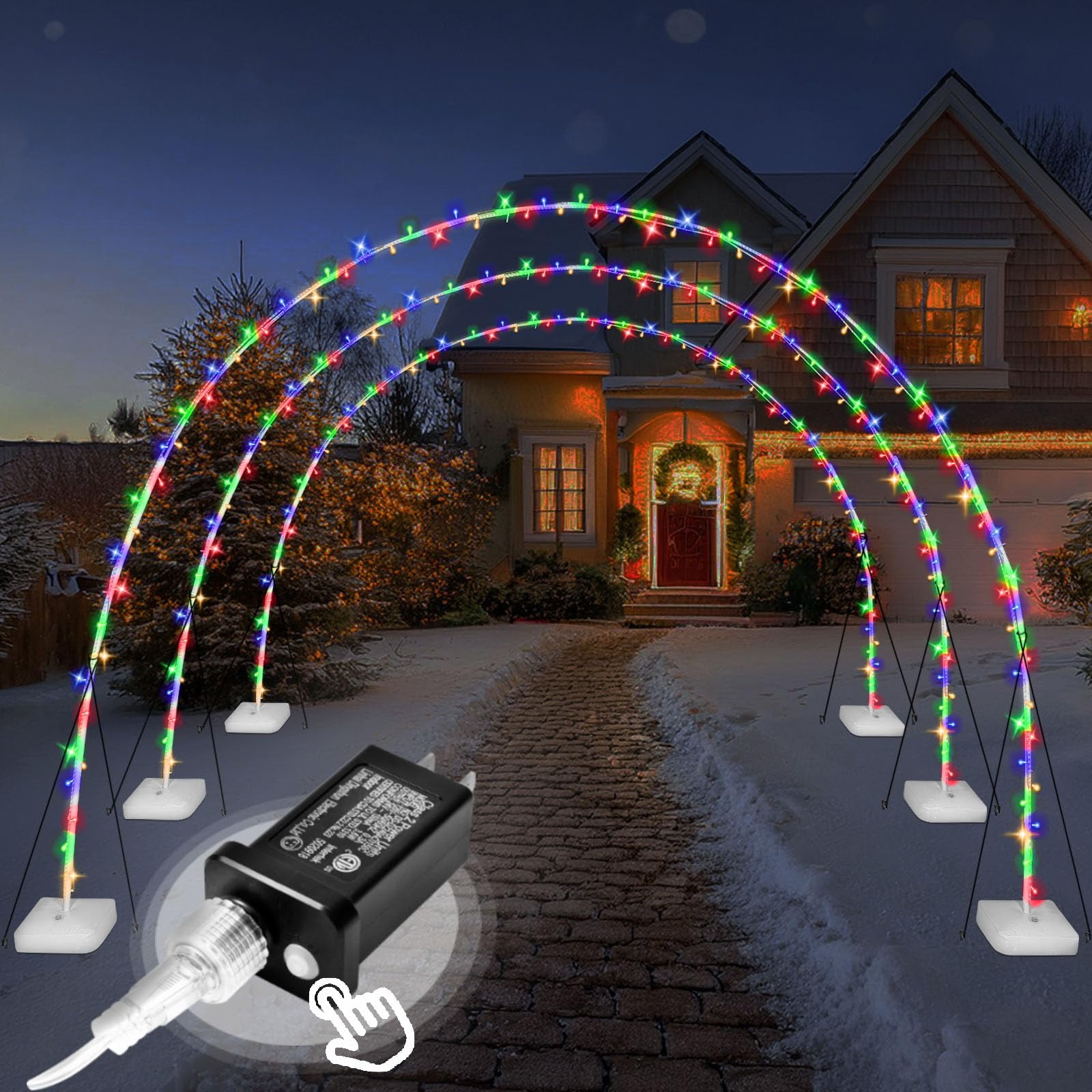 JHkim 3 Pack 10ft Christmas Light Archway, Holiday Outdoor Party Arch ...