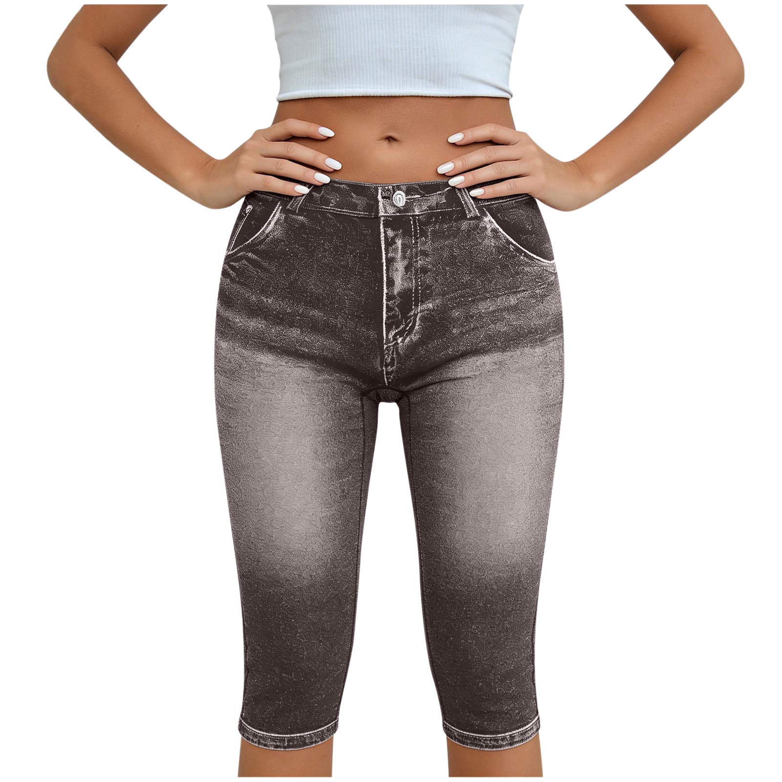JIA JIA SHUANG High Waist Capris Yoga Pants for Women Print Workout ...