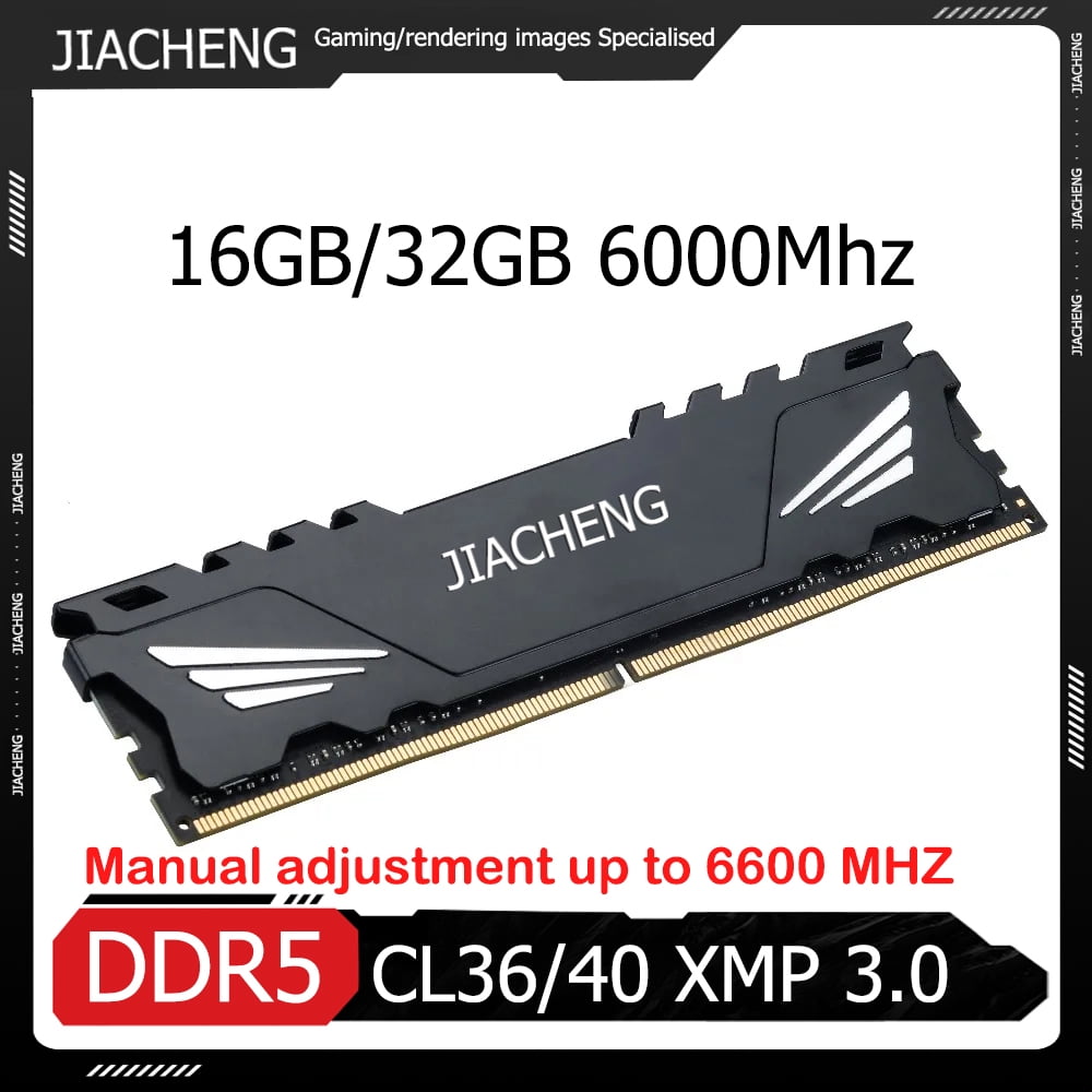 JIACHENG 16GB 32GB 288Pin PC RAM DDR5 6000 6400 6600 XMP3.0 Desktop Memory For gaming and ...