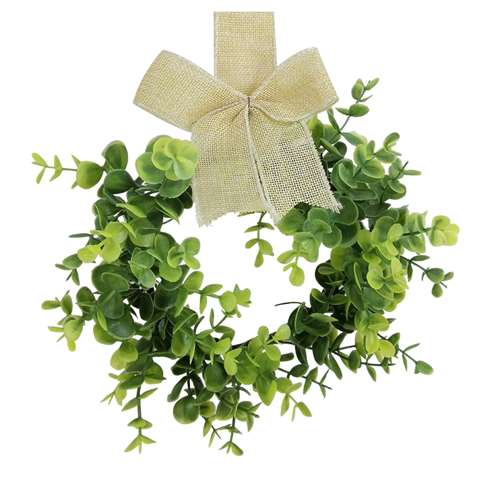 JIAFENG Cabinet Wreaths 10 Inch Boxwood Wreaths With Burlap Bow Mini Wreaths Farmhouse ...
