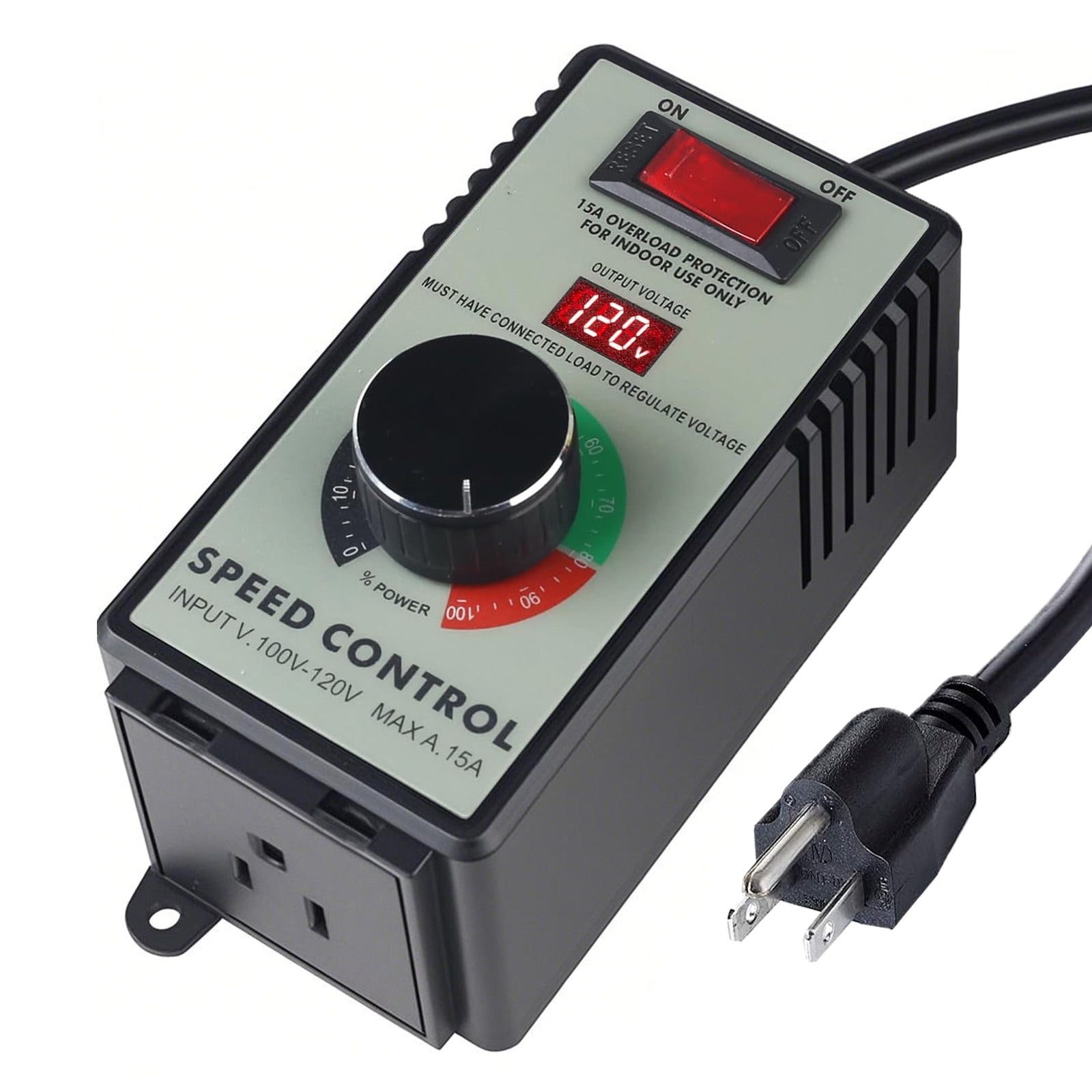 JIAHAOO 100 120V AC Motor Controller with Back Clip LED Display 10A Max ...