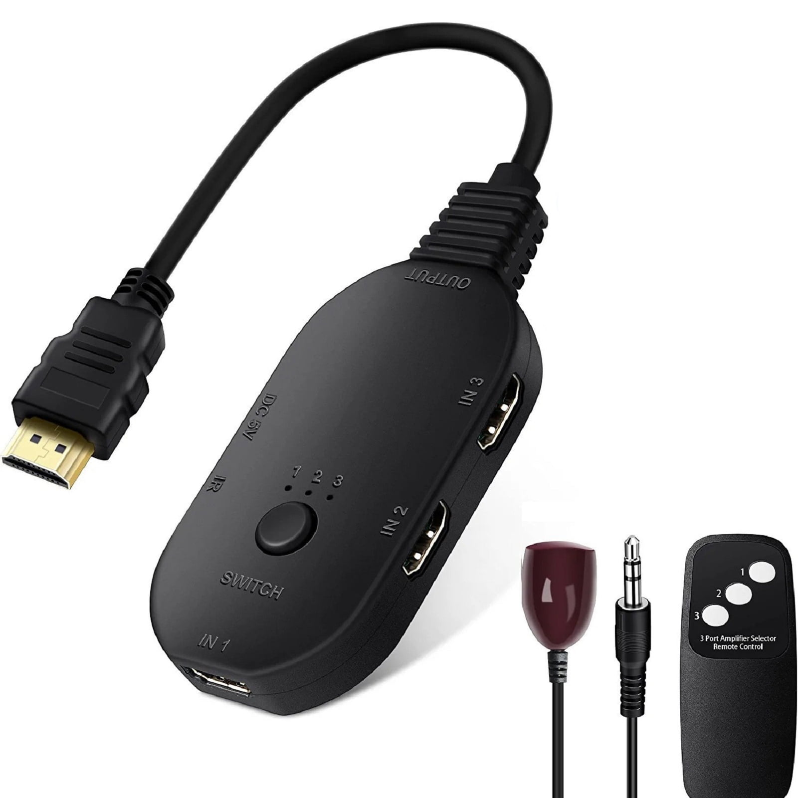 JIAHAOO 3 in 1 Out HD 2.1 Switch 8K 60Hz 4K 120Hz Remote Control HDCP2 ...