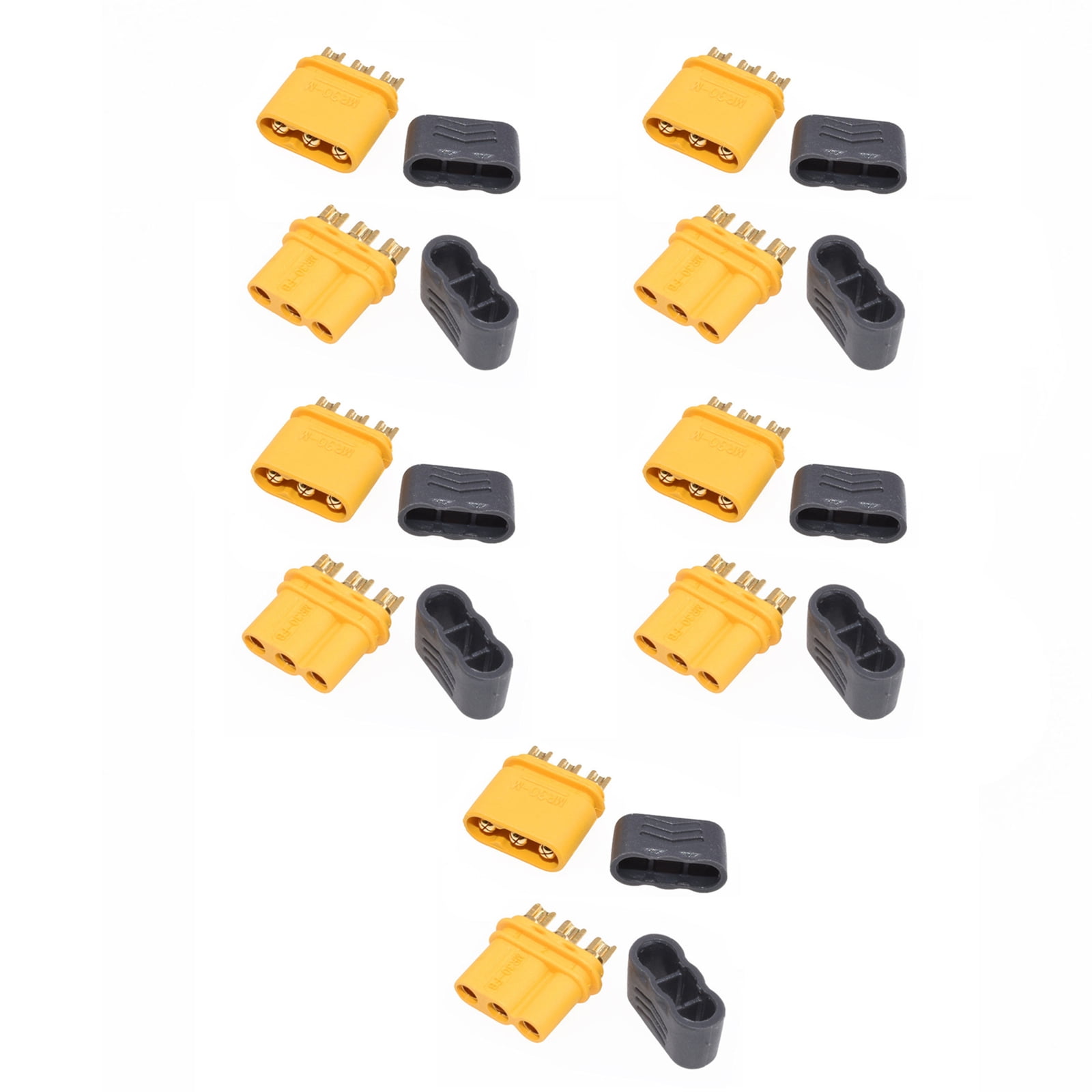 JIAHAOO 5 Sets of MR30 Connectors Male Female Brass Gold Plated 15A ...