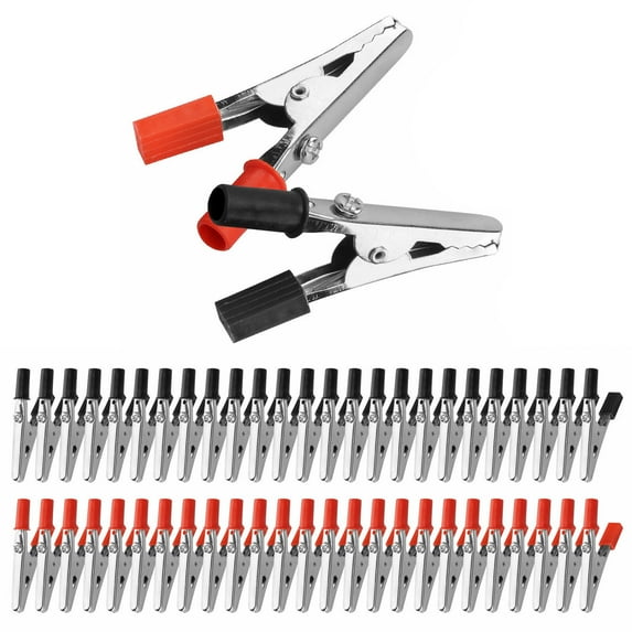 JIAHAOO 50PCS Metal Plastic Alligator Clips 10mm Jaw 6V 12V For ...